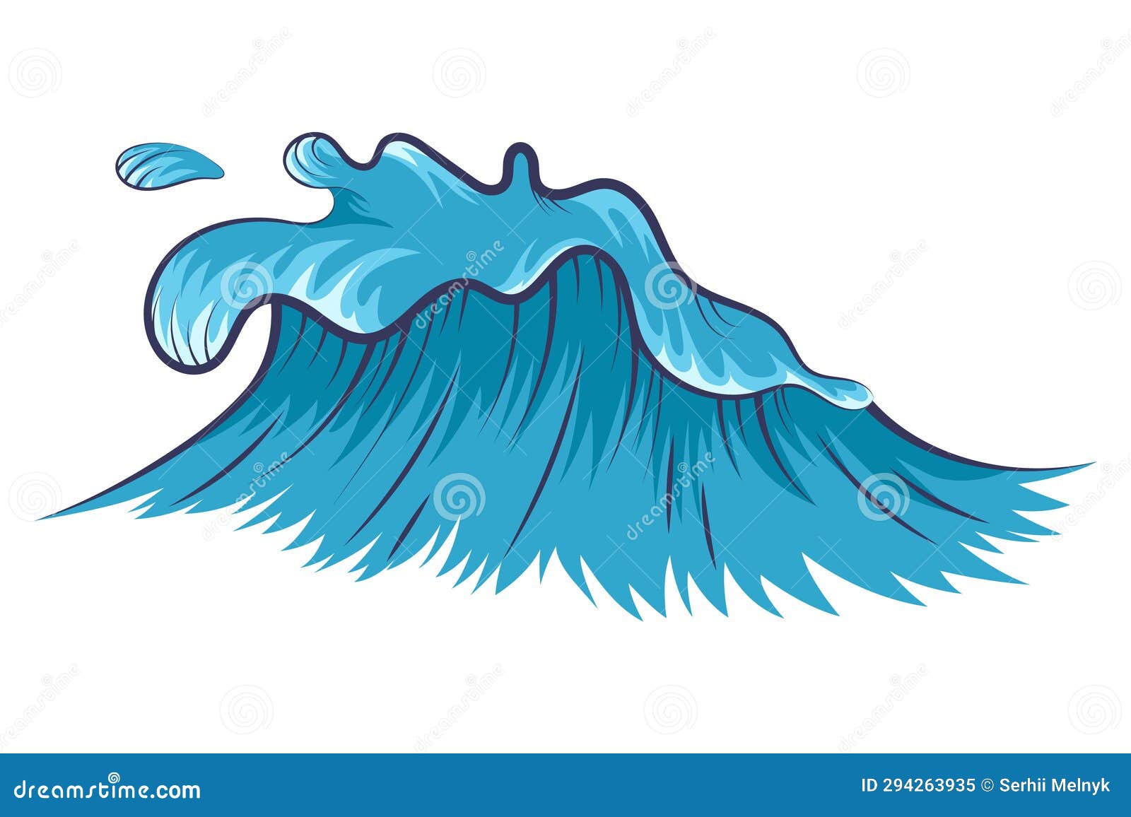 Blue ocean wave stock illustration. Illustration of doodle - 294263935