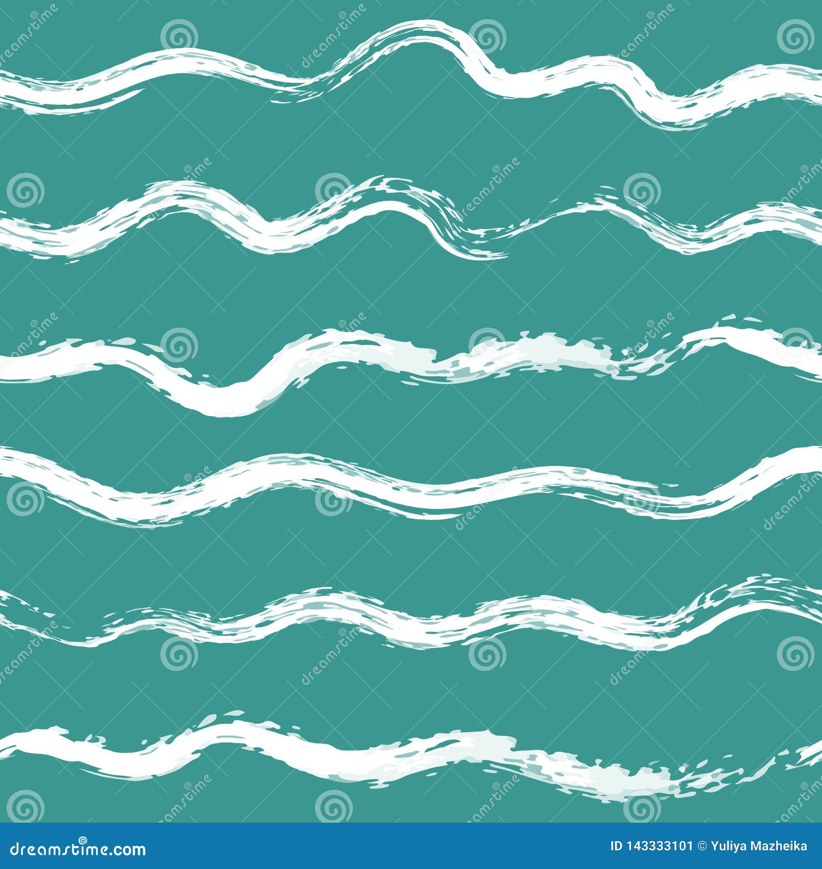 Vector Ocean Waves Pattern White on Blue Stock Vector - Illustration of ...