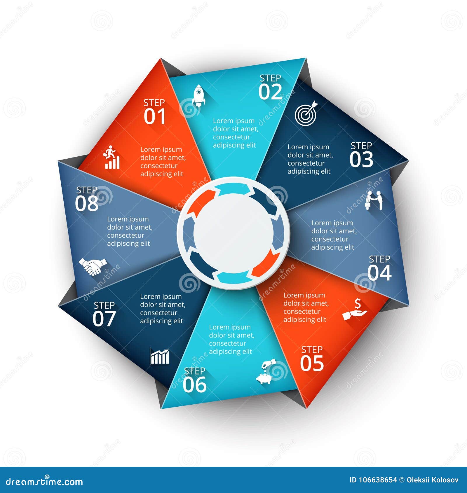 Vector Octagon Element for Infographic. Stock Vector - Illustration of ...