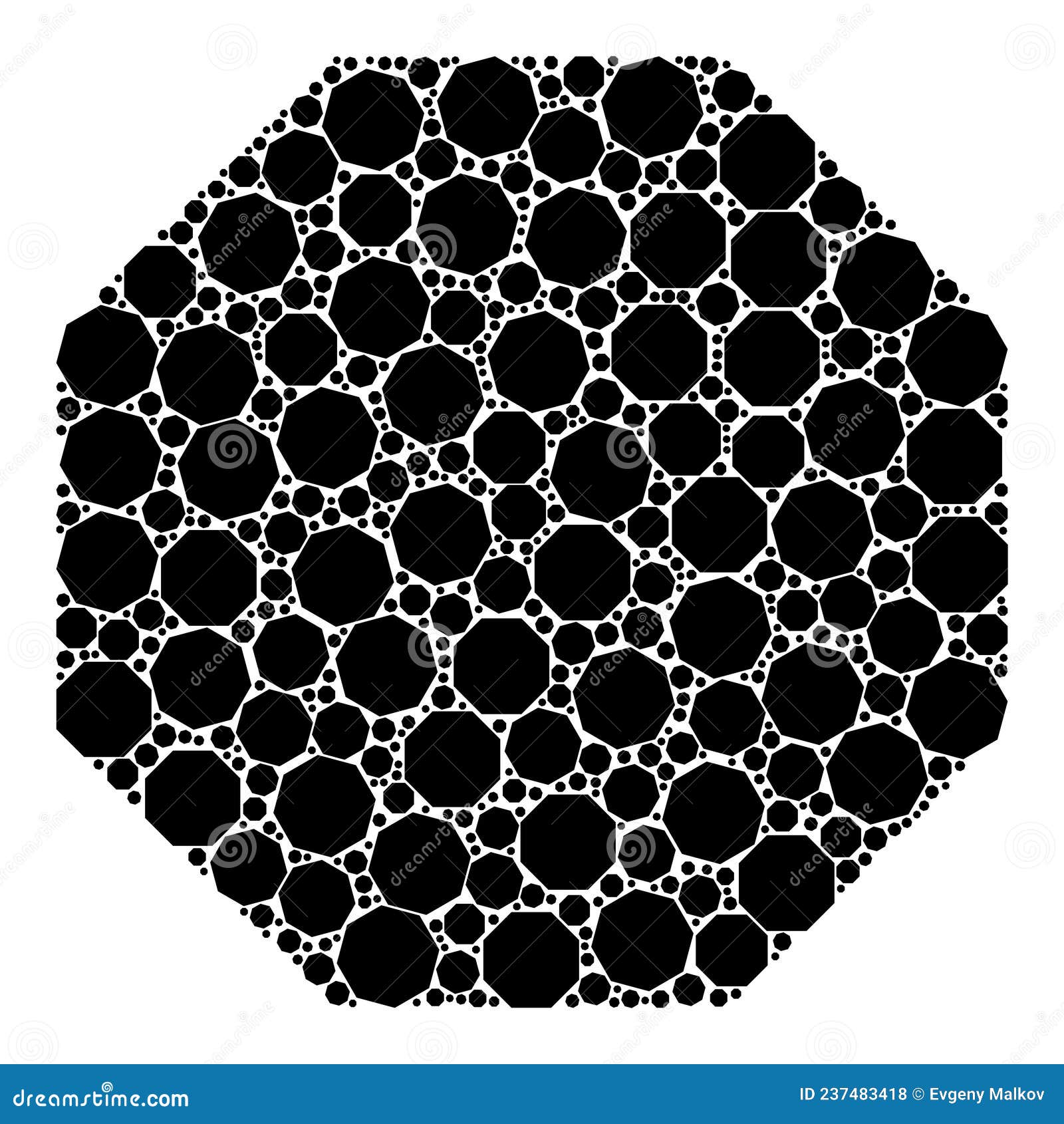 Octagon Recursive Icon Mosaic Of Self Icons Stock Vector Illustration
