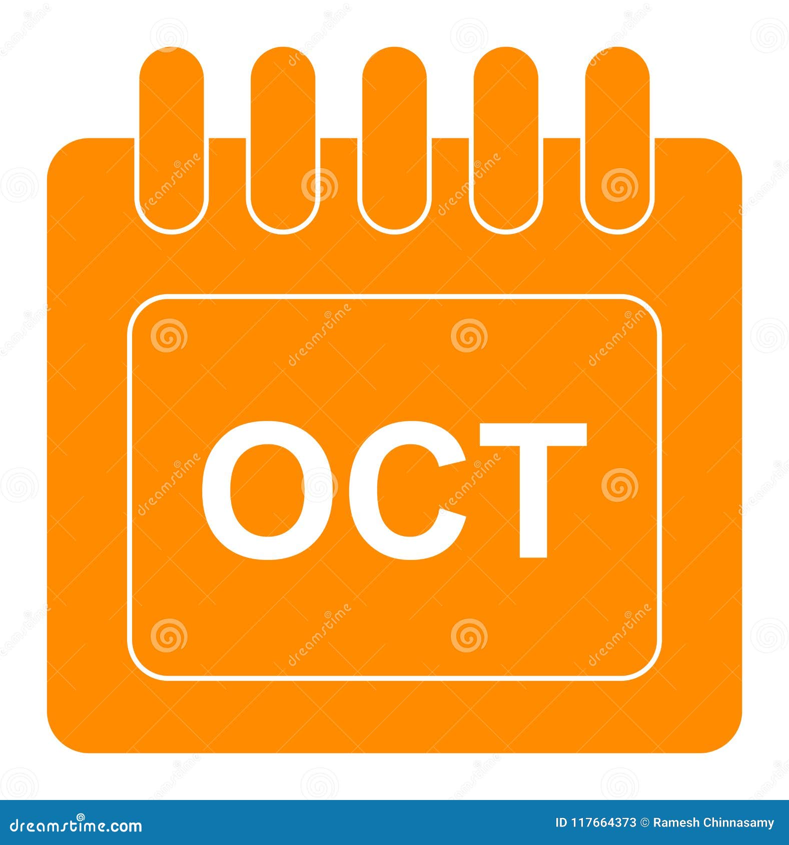 Vector October on Monthly Calendar Orange Icon Stock Vector ...