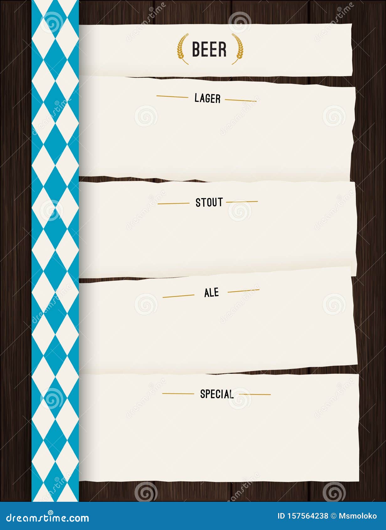 Vector Octoberfest Background For Beer Table Menu Or Flyer. Vintage ...