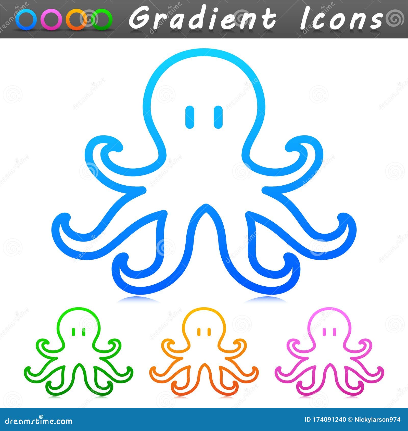 No Octopus Symbol Isolated On White Background. Underwater Animal ...