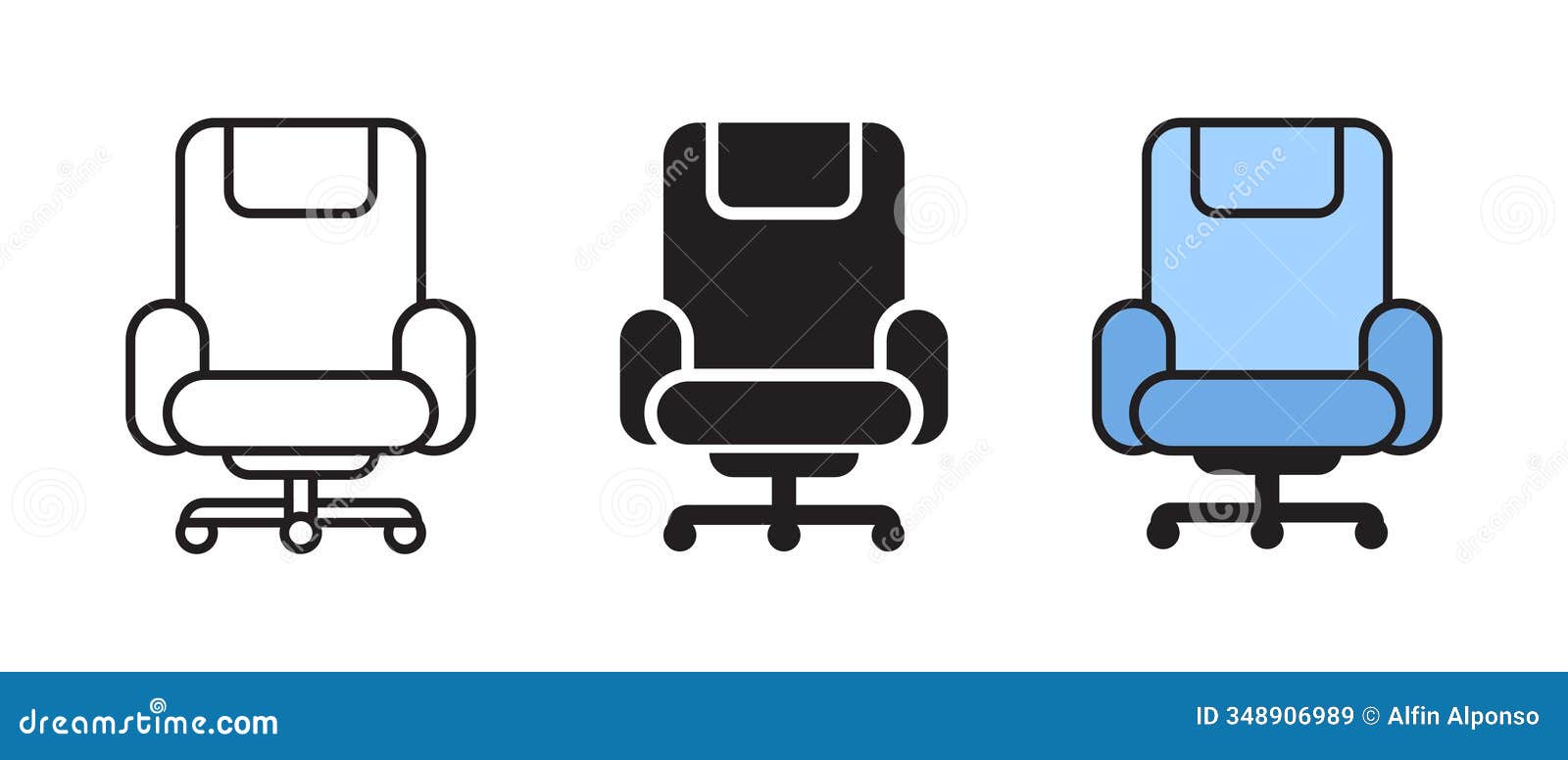 Vector Office Chair Icons. Office Chair Symbols Stock Vector ...