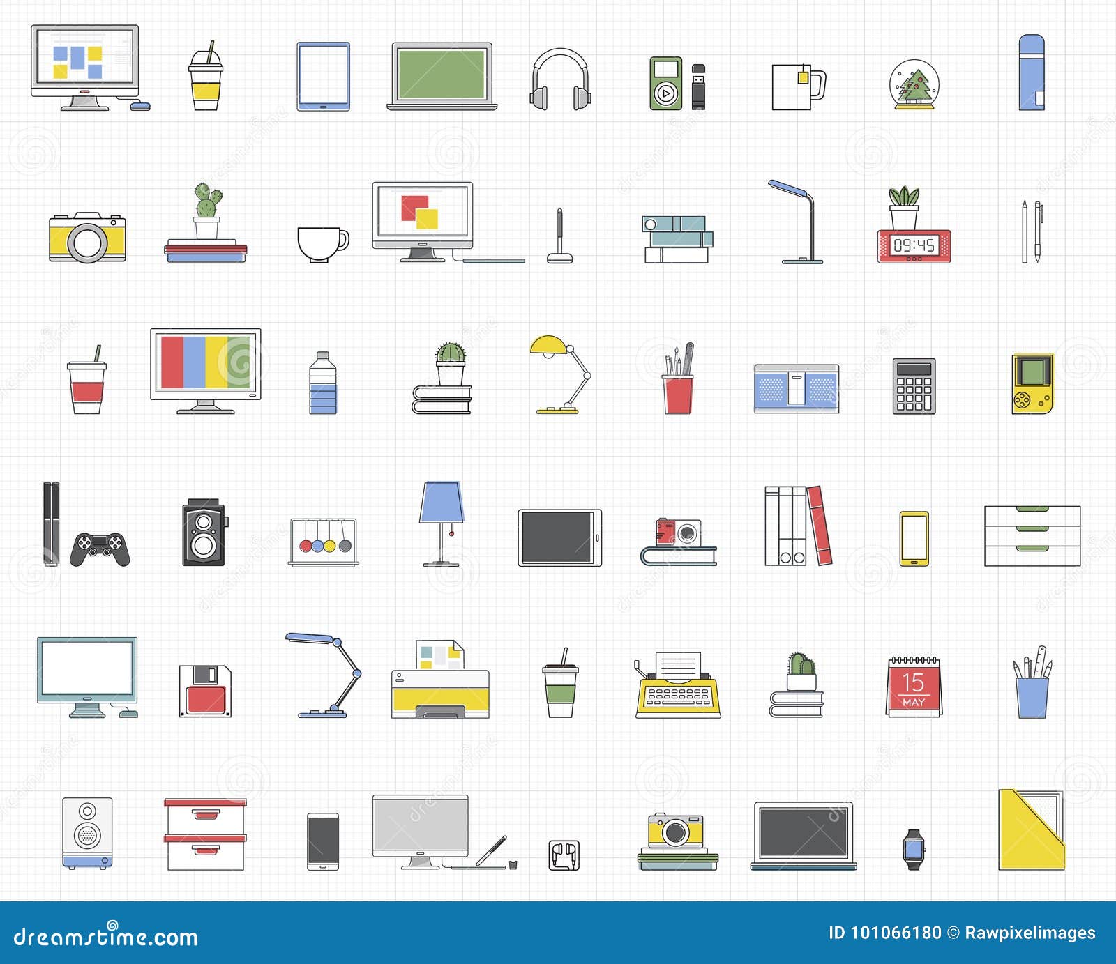 Vector of Office Supplies Illustration Stock Vector - Illustration of ...