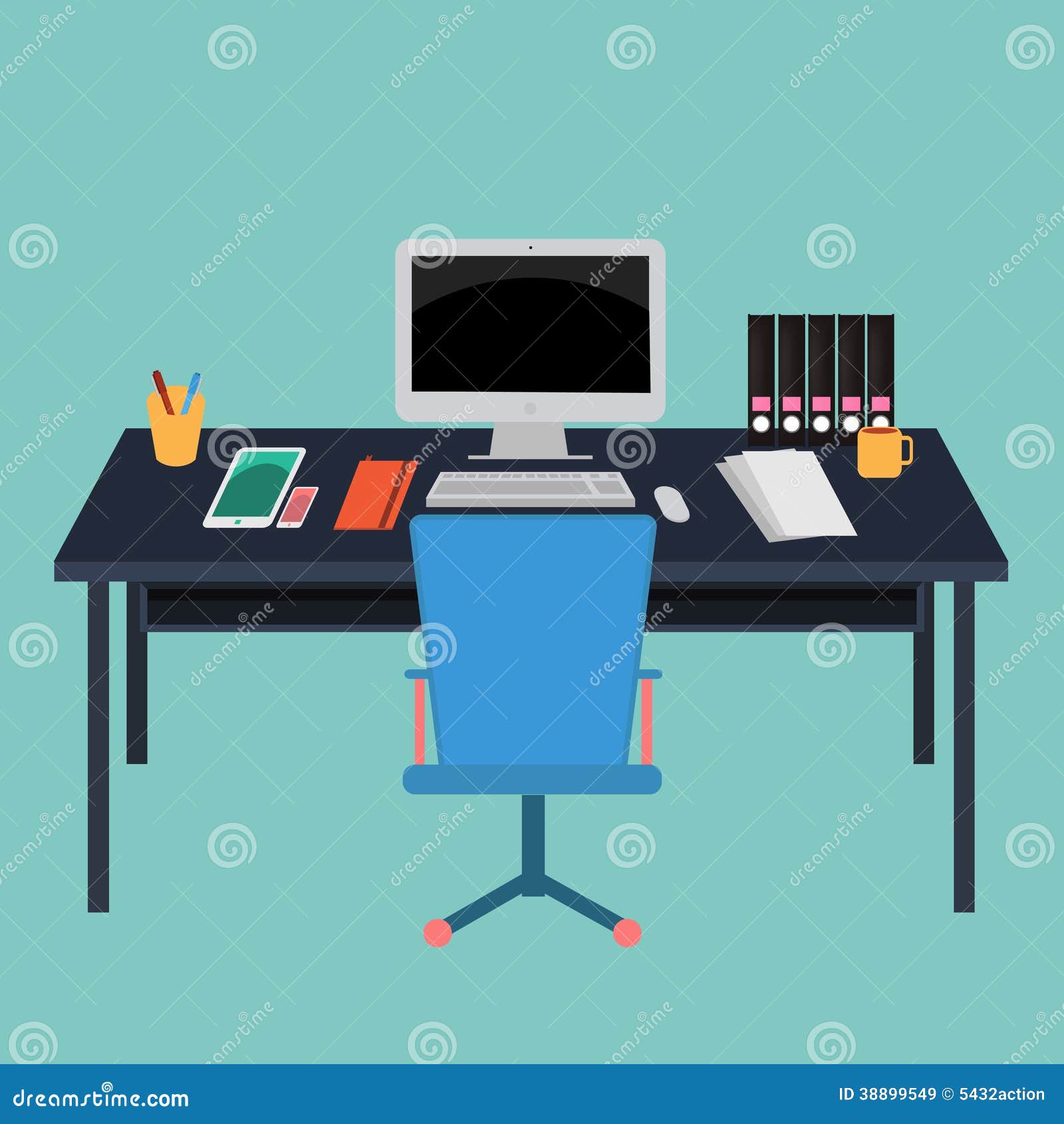 Vector of Office Workspace EPS10 Stock Vector - Illustration of ...