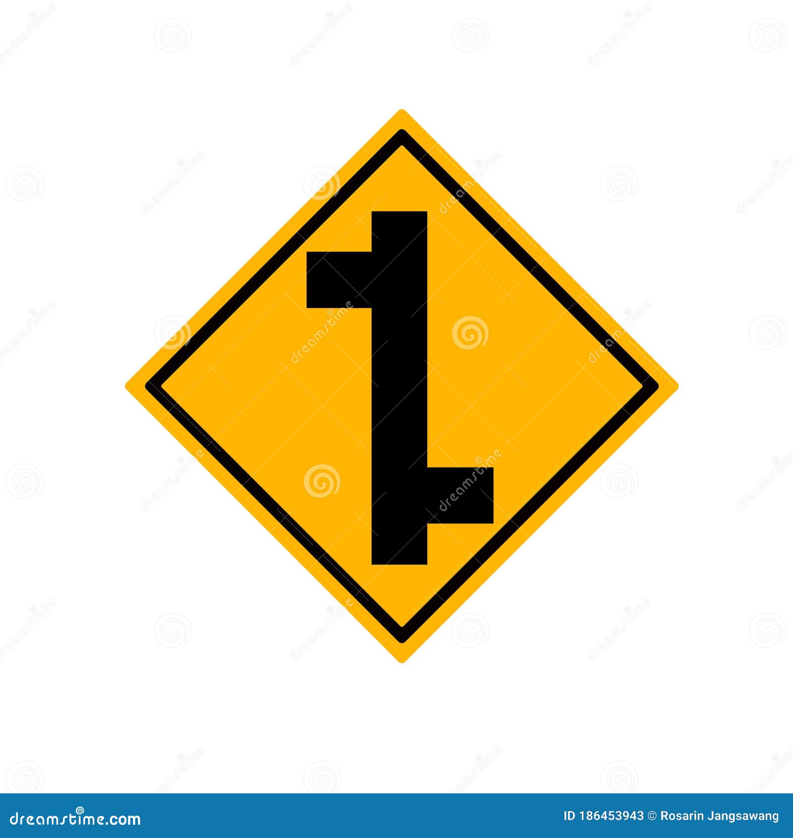 Vector Offset Road Junction, Left and Right Isolated on White Stock ...