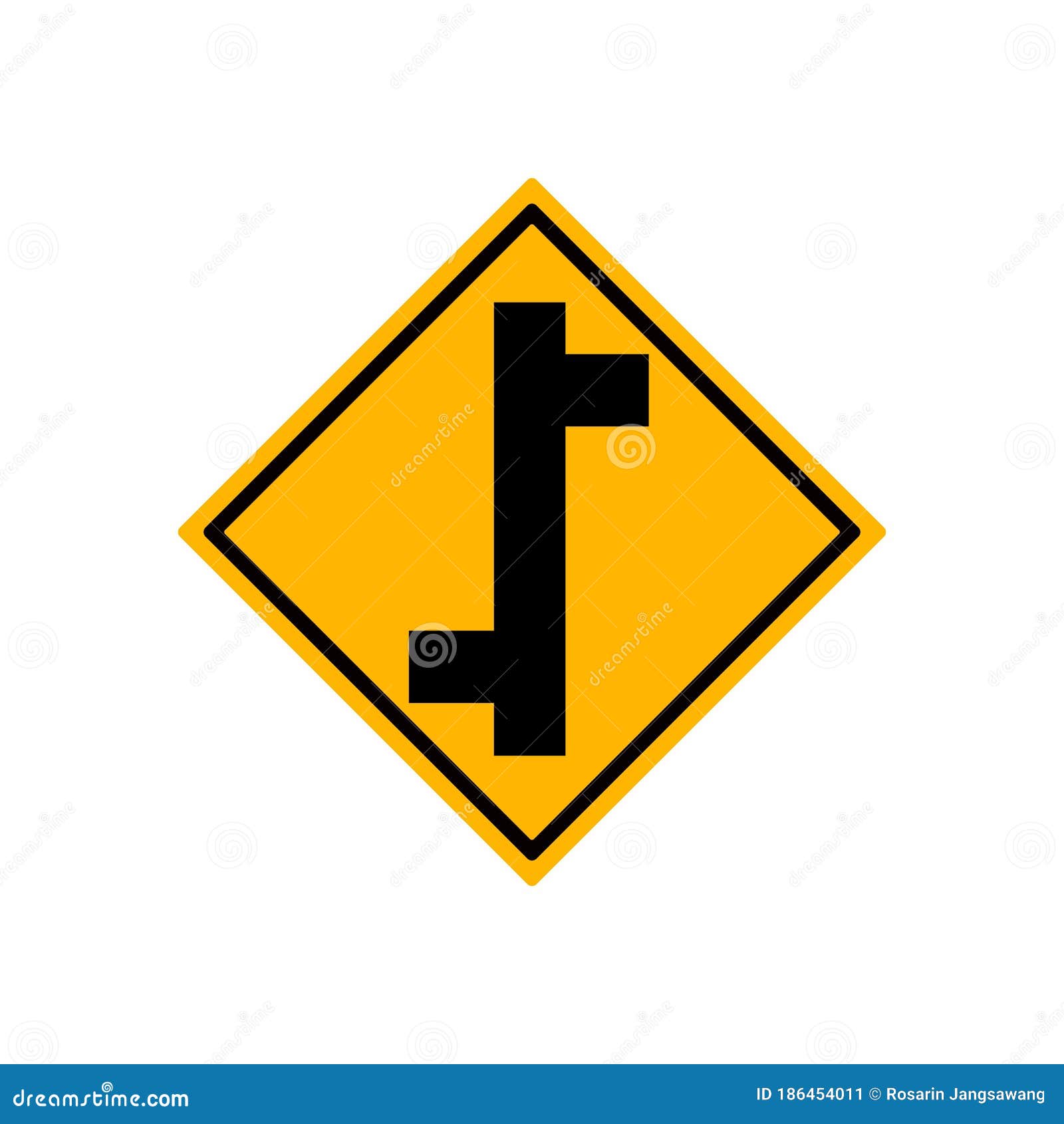 Vector Offset Road Junction, Left and Right Isolated on White Stock ...