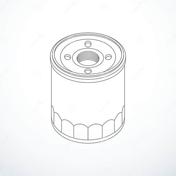 Vector oil filter isolated stock vector. Illustration of parts - 108823568