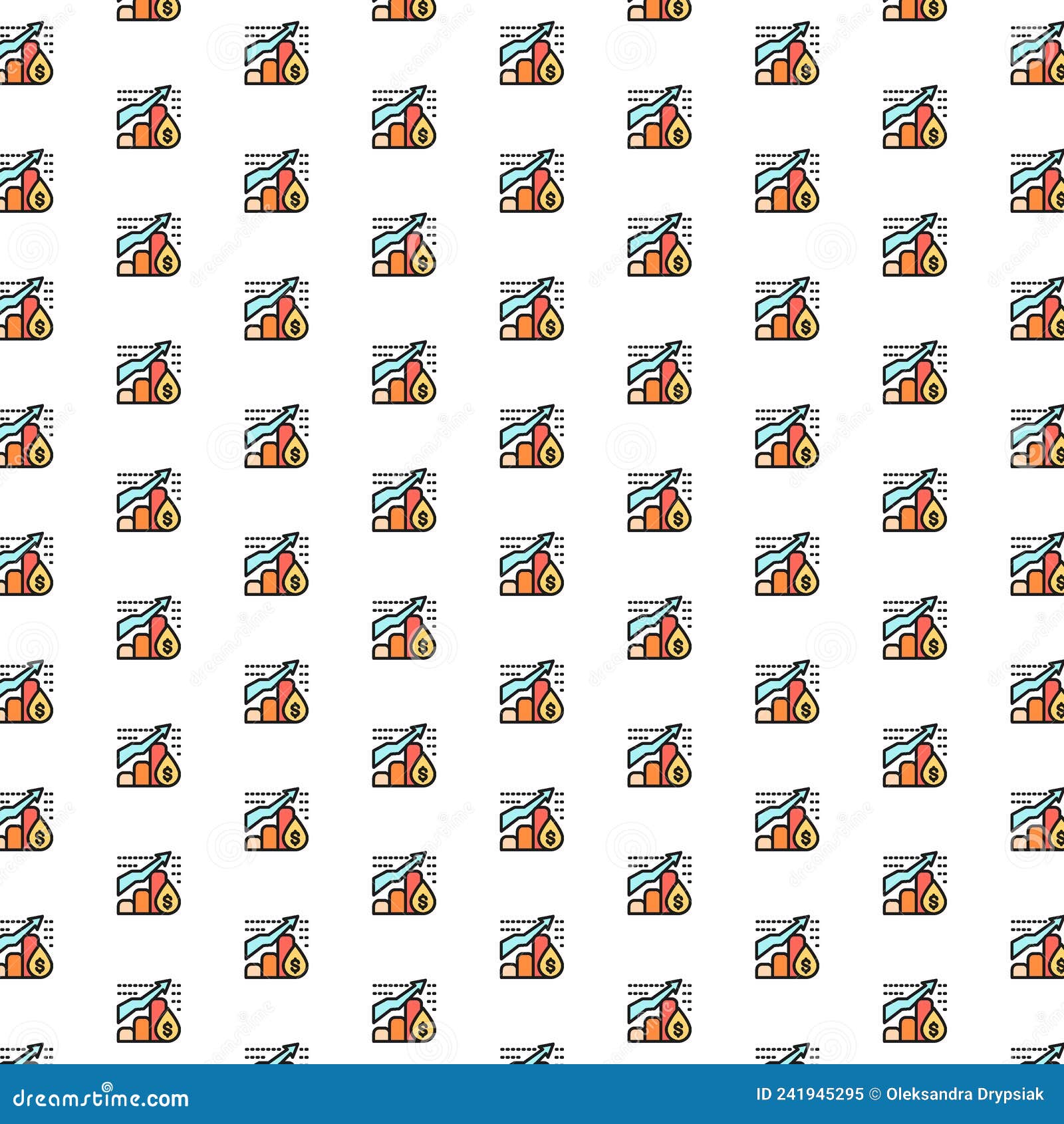 Vector Oil Price Chart Pattern with Various Icons. Stock Vector ...