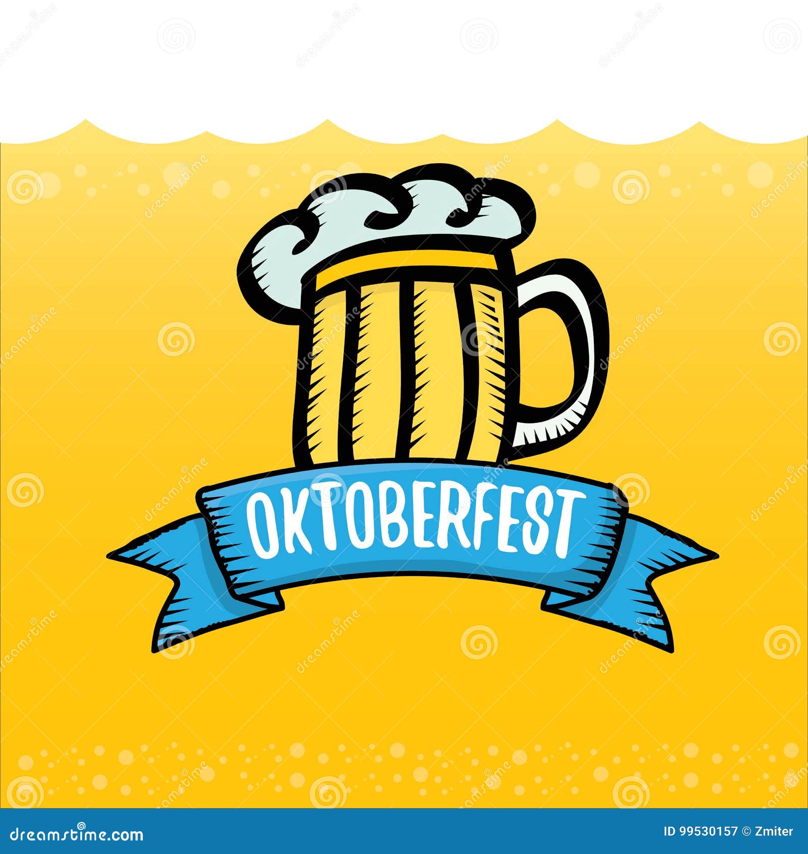 Vector Oktoberfest Vector Label on Orange Beer Stock Vector ...