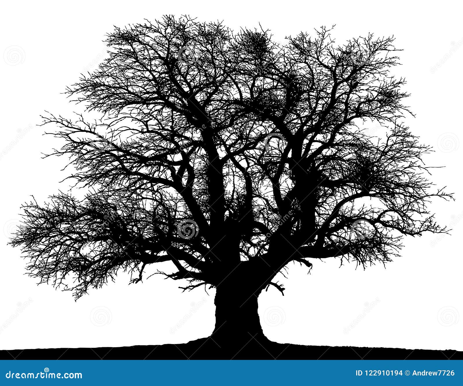 Vector old big black tree. stock illustration. Illustration of painting ...