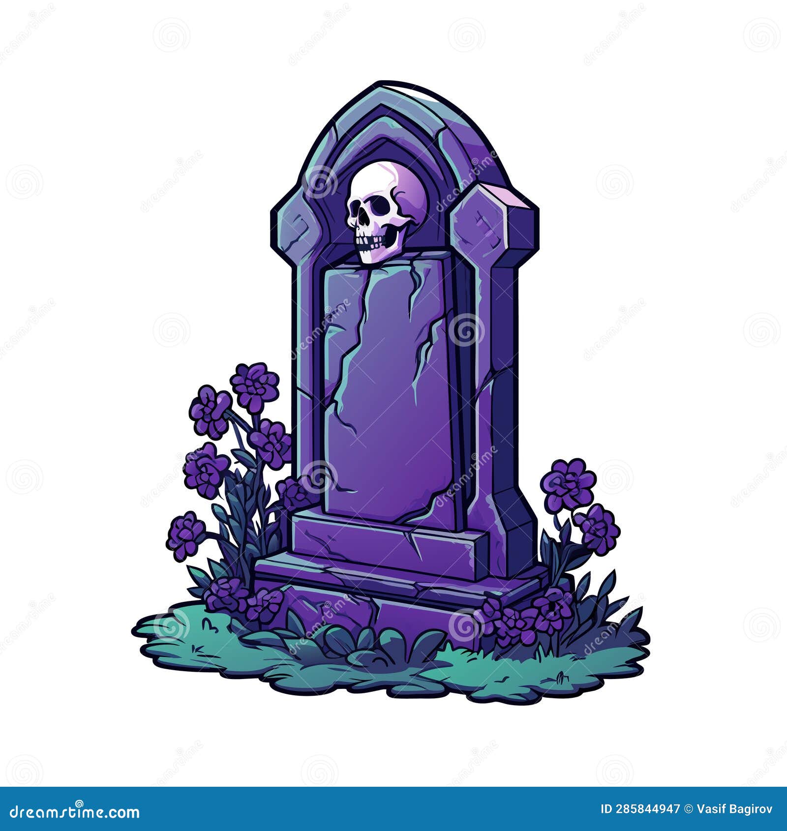 Vector Old Cemetery, Gravestone and Headstone. RIP Tombstone with ...