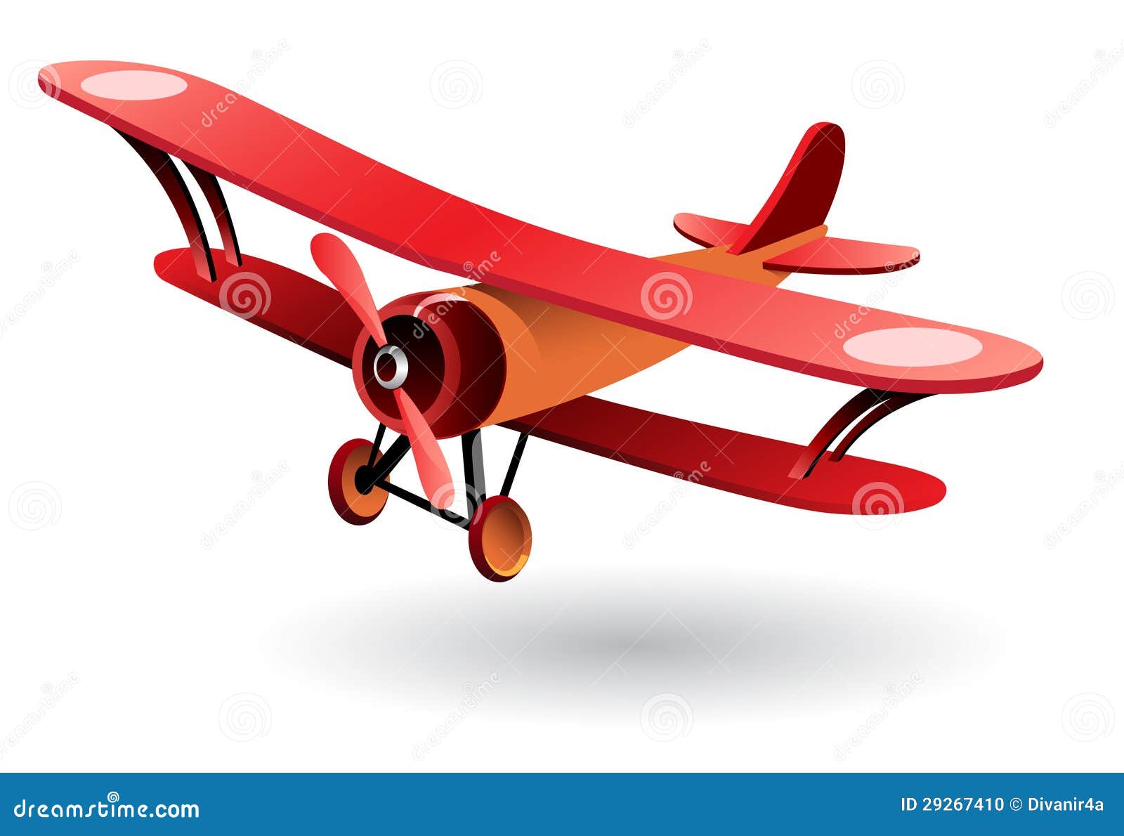 Vector old fashion biplane stock illustration. Illustration of biplane ...