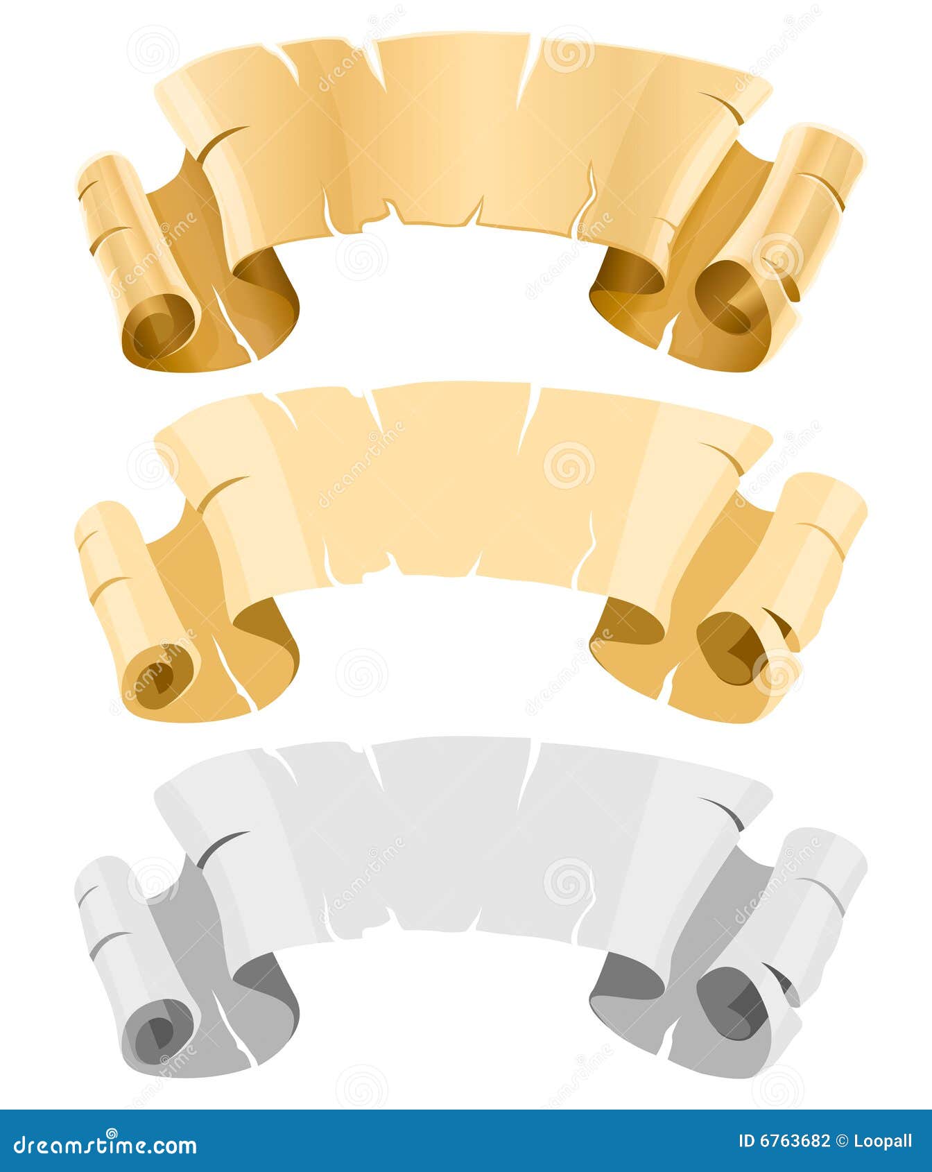 Vector Old Paper Script Isolated On White Stock Vector Illustration