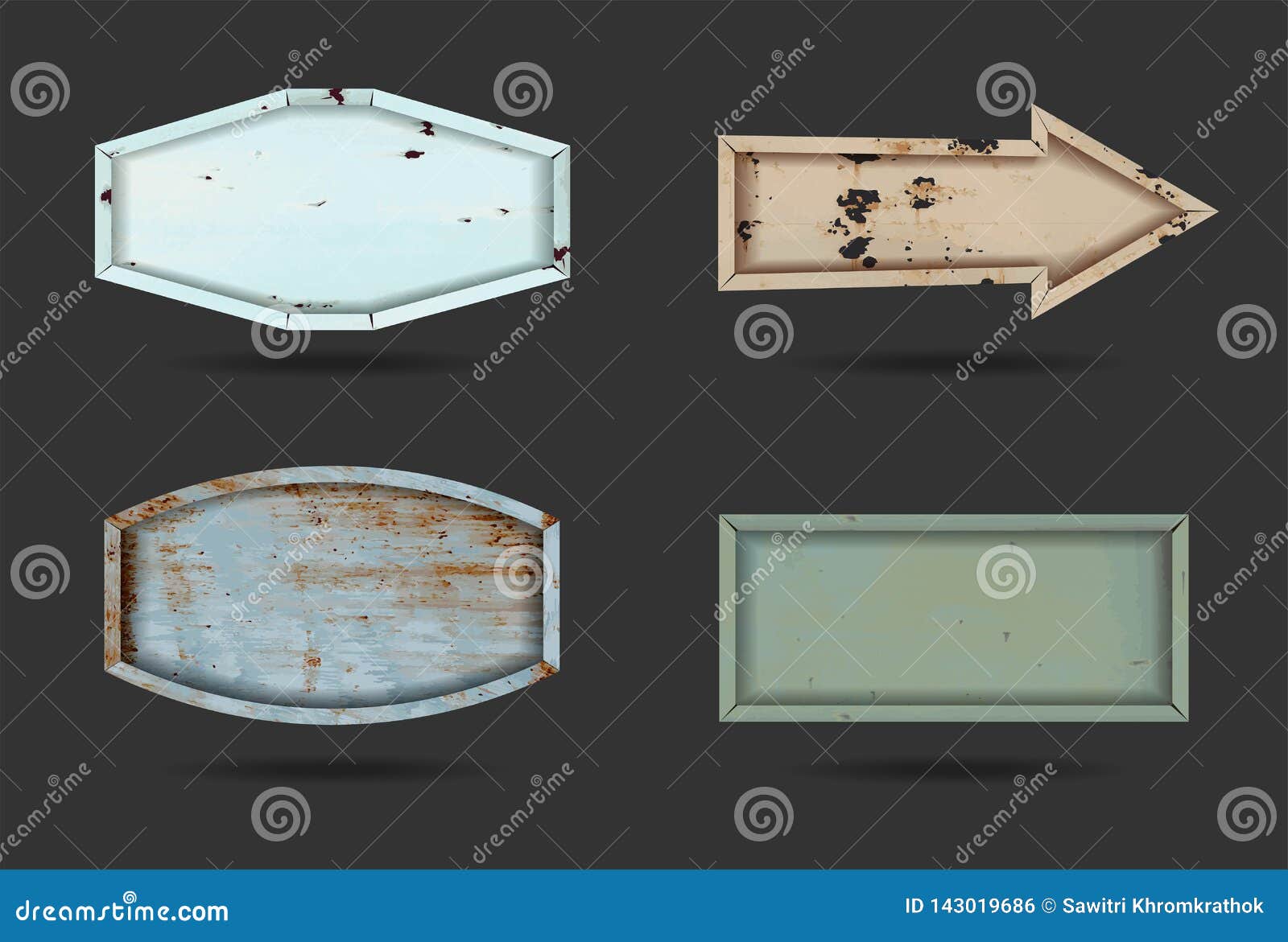 Vector Old Steel Metal Sign Plate Stock Vector - Illustration of ...