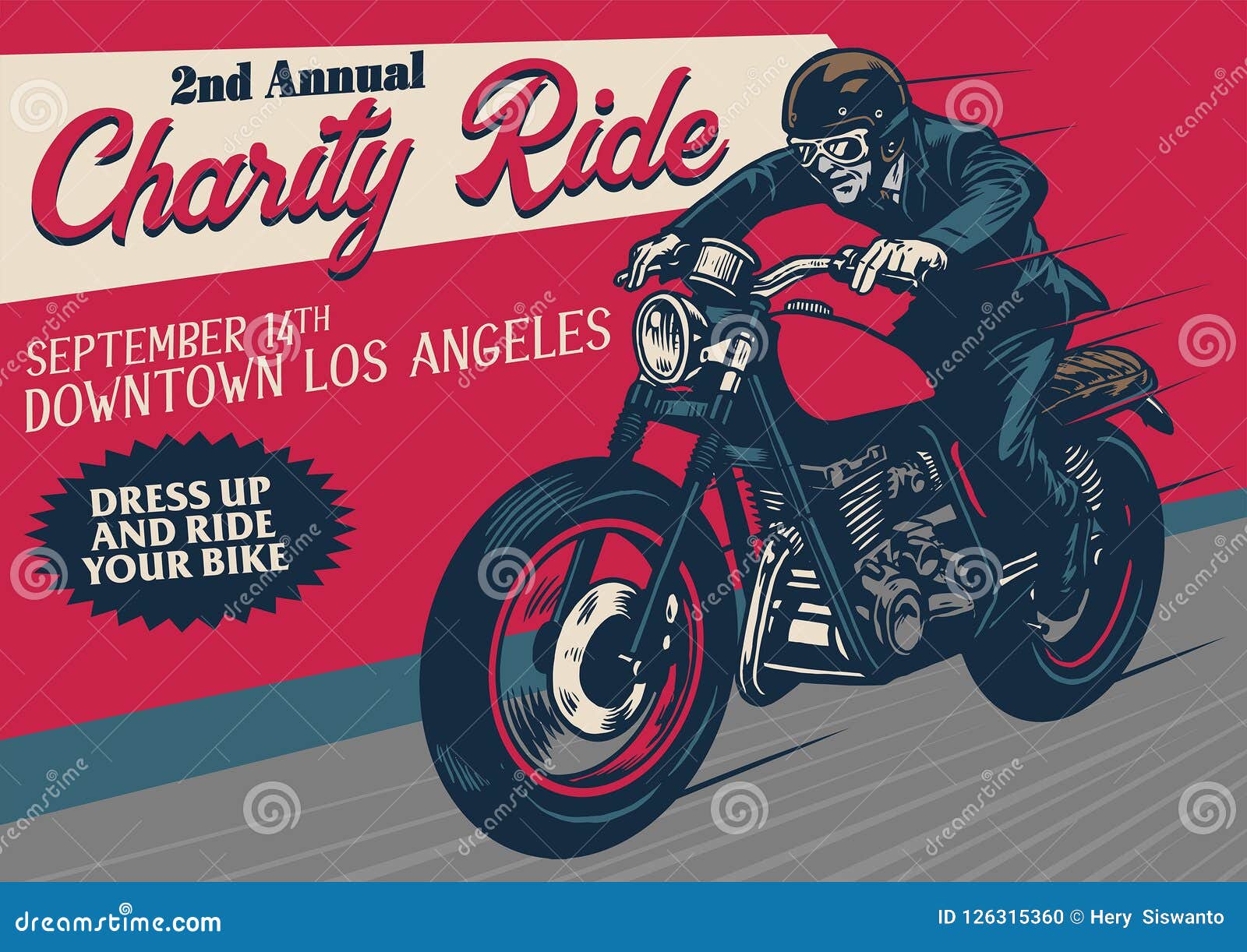 Old Style Motorcycle Event Poster Stock Vector - Illustration of jacket ...