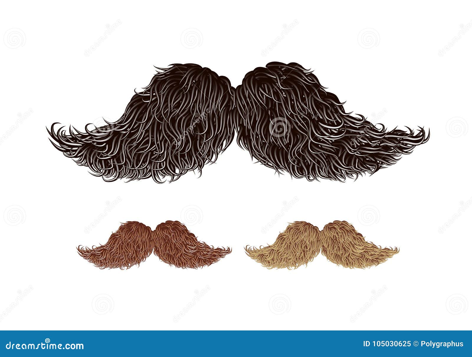 Vector old style mustache stock vector. Illustration of isolated ...