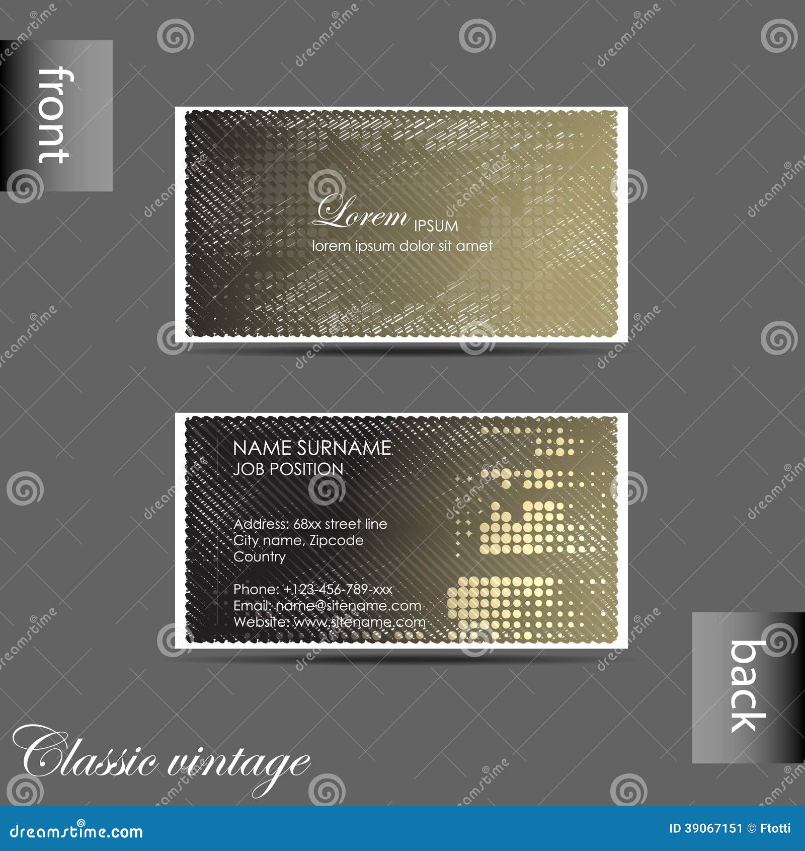 Vector Old Style Retro Vintage Business Card Stock Vector ...