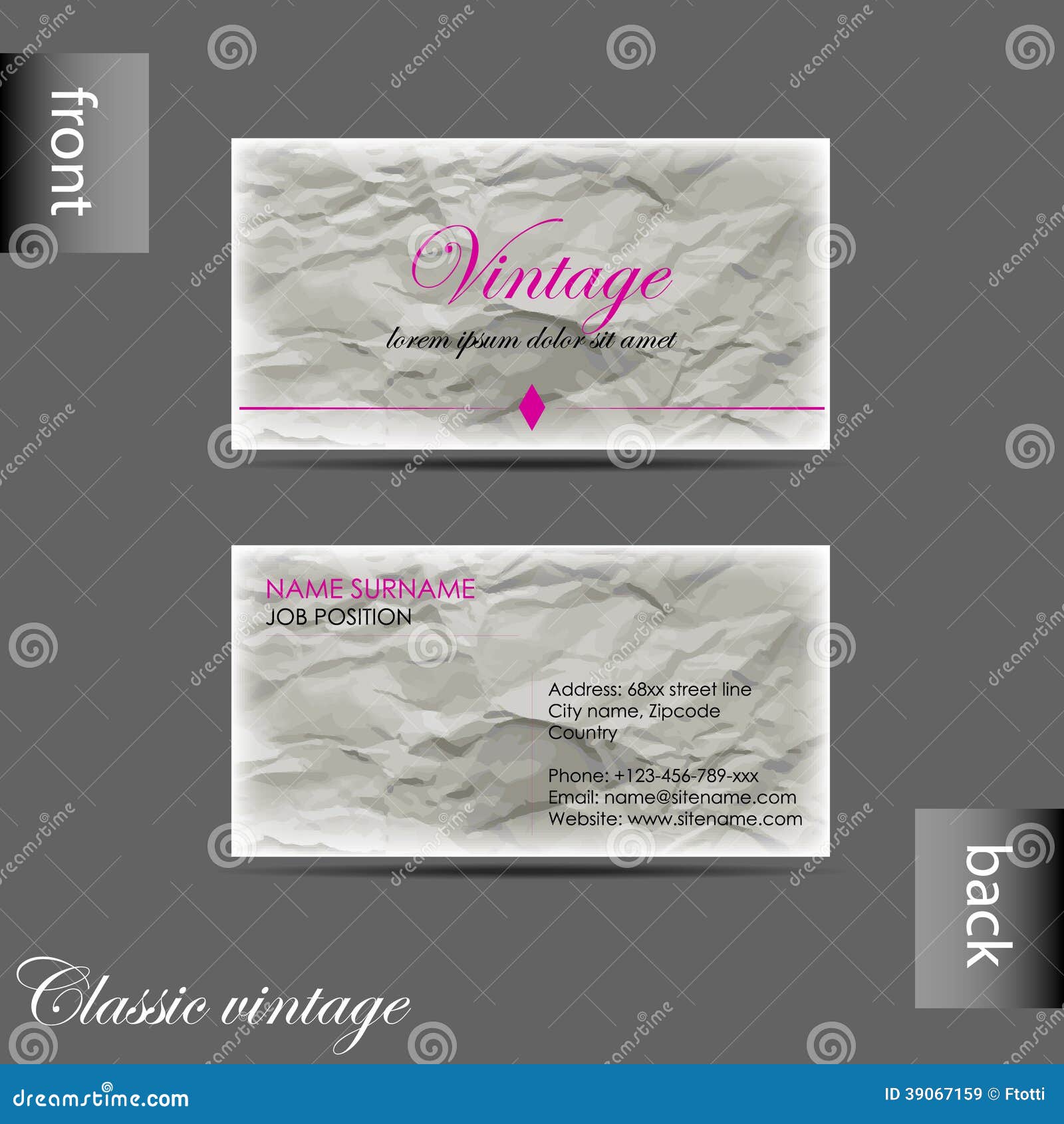 Vector Old Style Retro Vintage Business Card Stock Vector ...