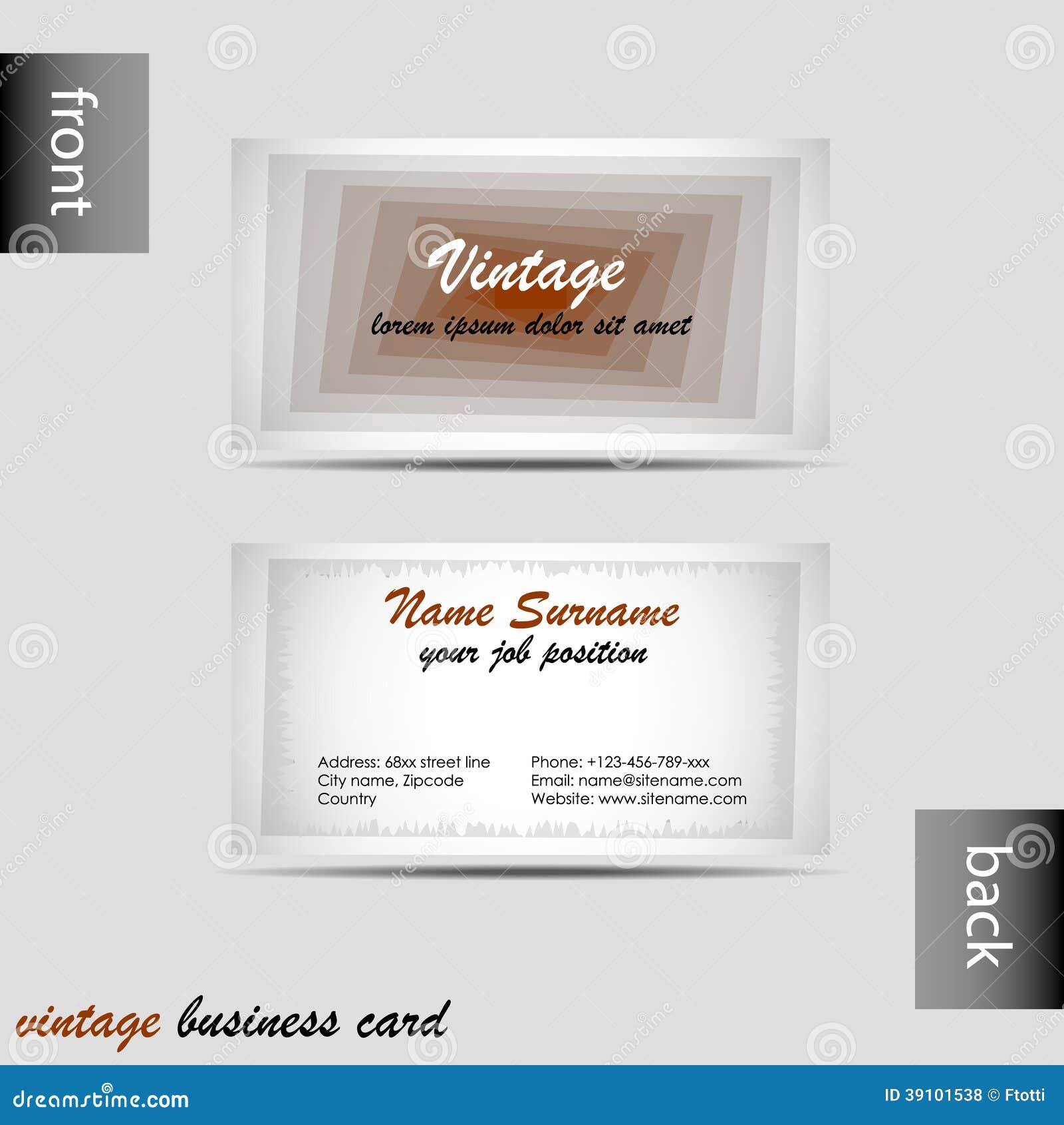 Vector Old-style Retro Vintage Business Card Stock Vector ...