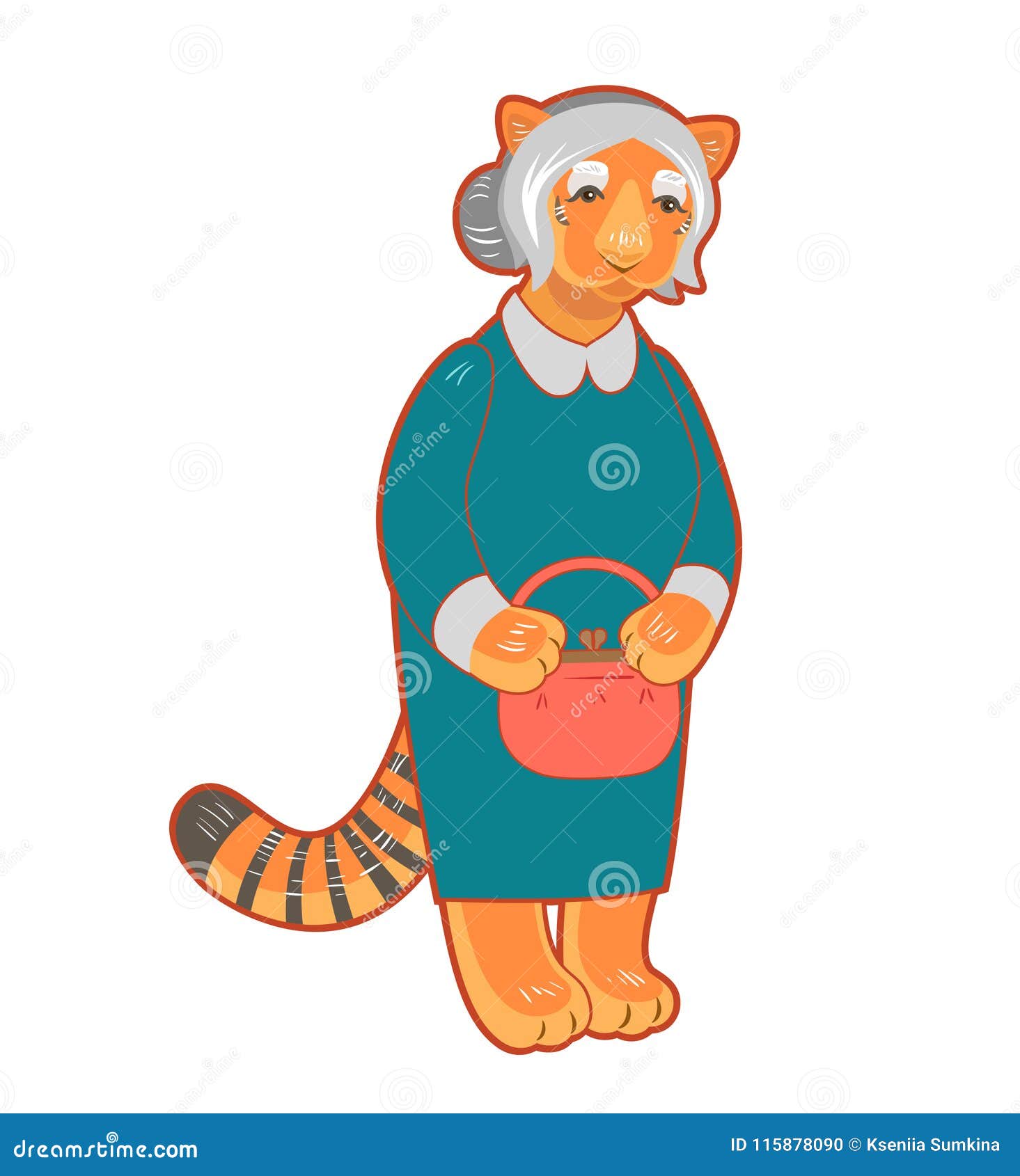 Vector Old Tigress Character Stock Illustration - Illustration of ...