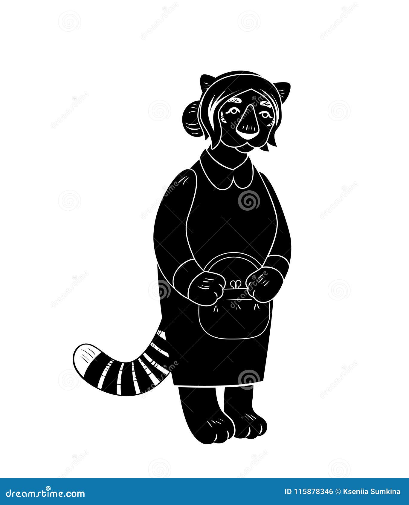 Vector Old Tigress Character Stock Illustration - Illustration of ...