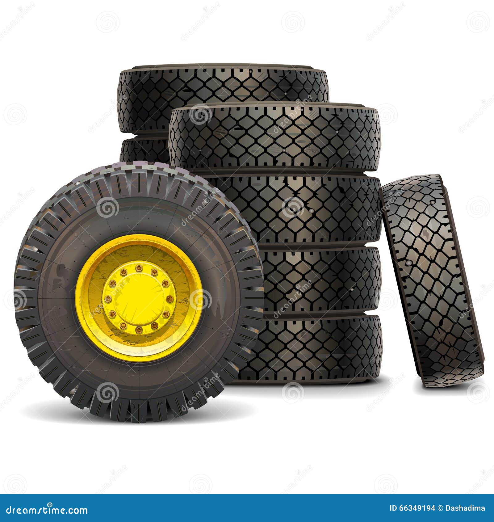 Vector Old Tractor Wheel Set Stock Vector - Illustration of ...