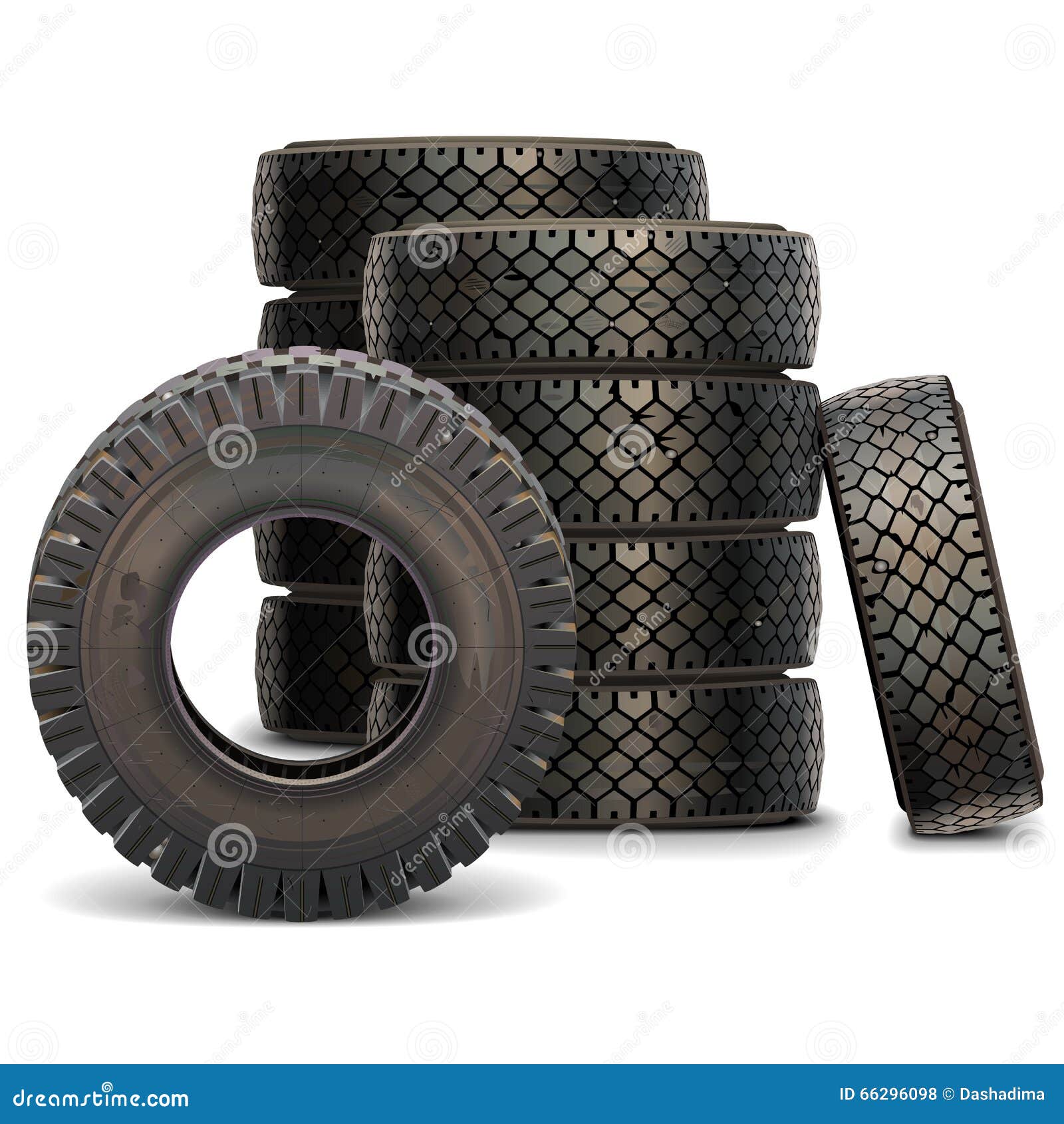 Vector Old Truck Tire Set stock vector. Illustration of cargo - 66296098