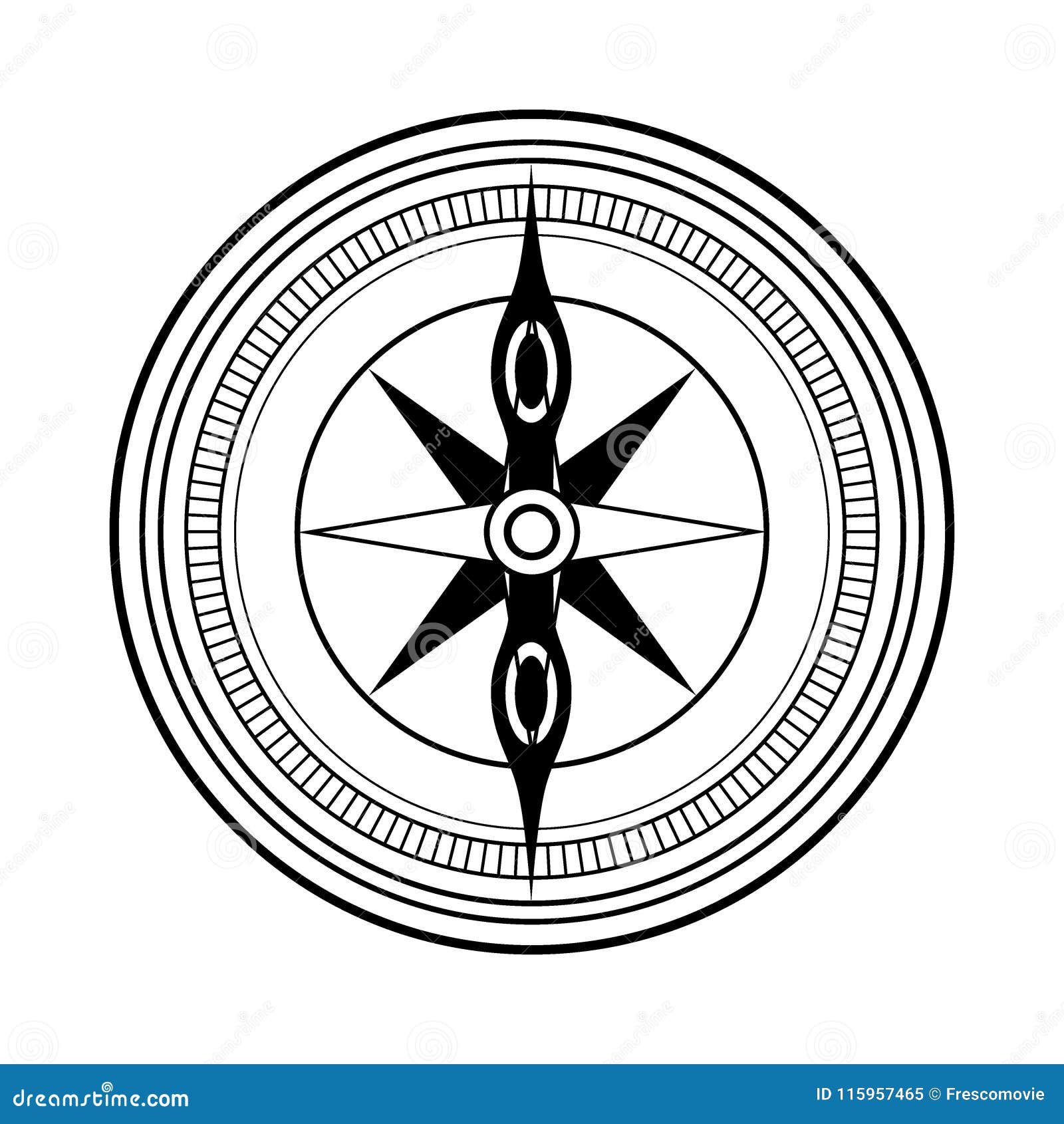Old vintage compass stock vector. Illustration of maritime - 115957465