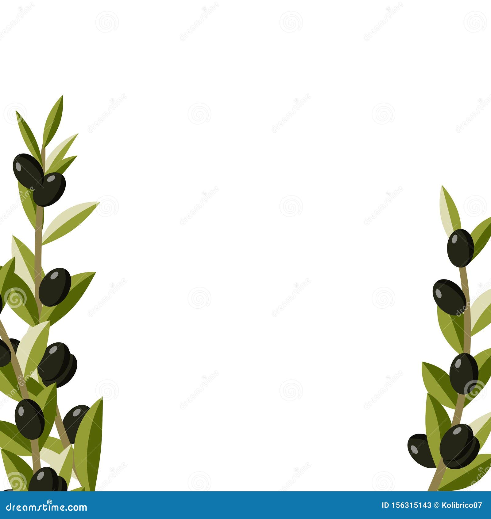 Vector Olive Frame for Design Stock Vector - Illustration of olives ...
