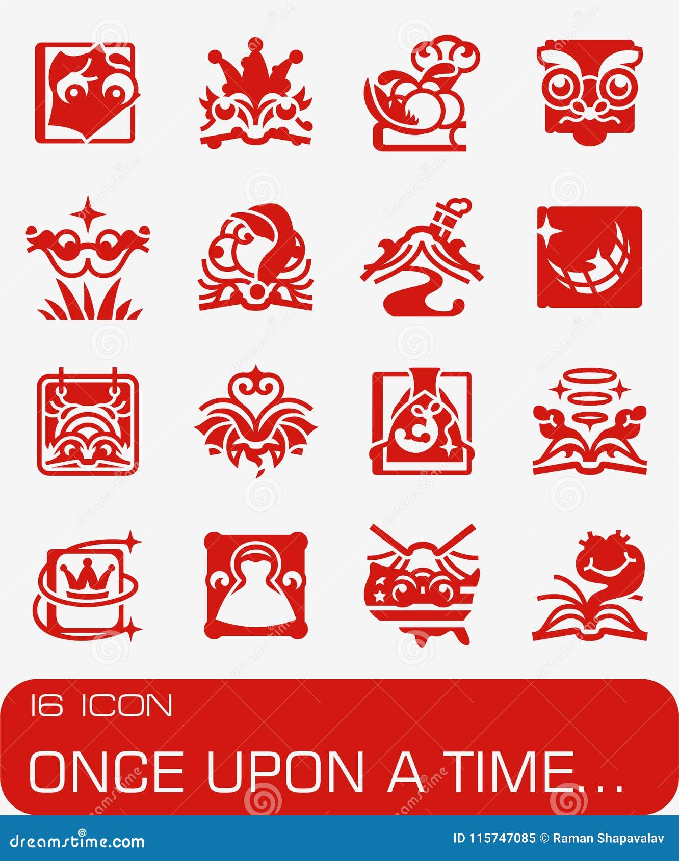 Vector Once upon a Time Icon Set Stock Vector - Illustration of bible ...