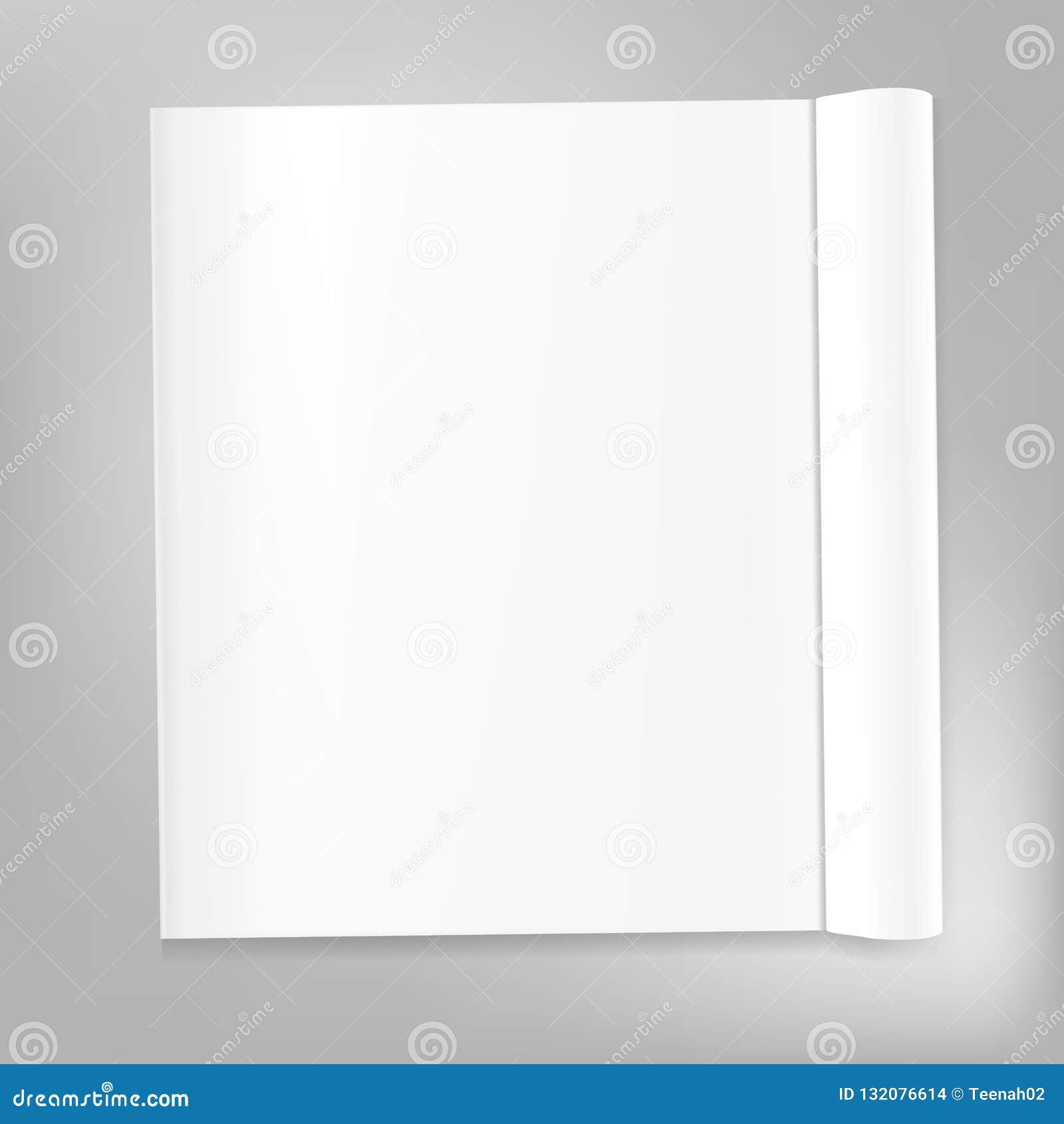 One Half Folded Book/magazine Template on Isolated Background. Mockup ...