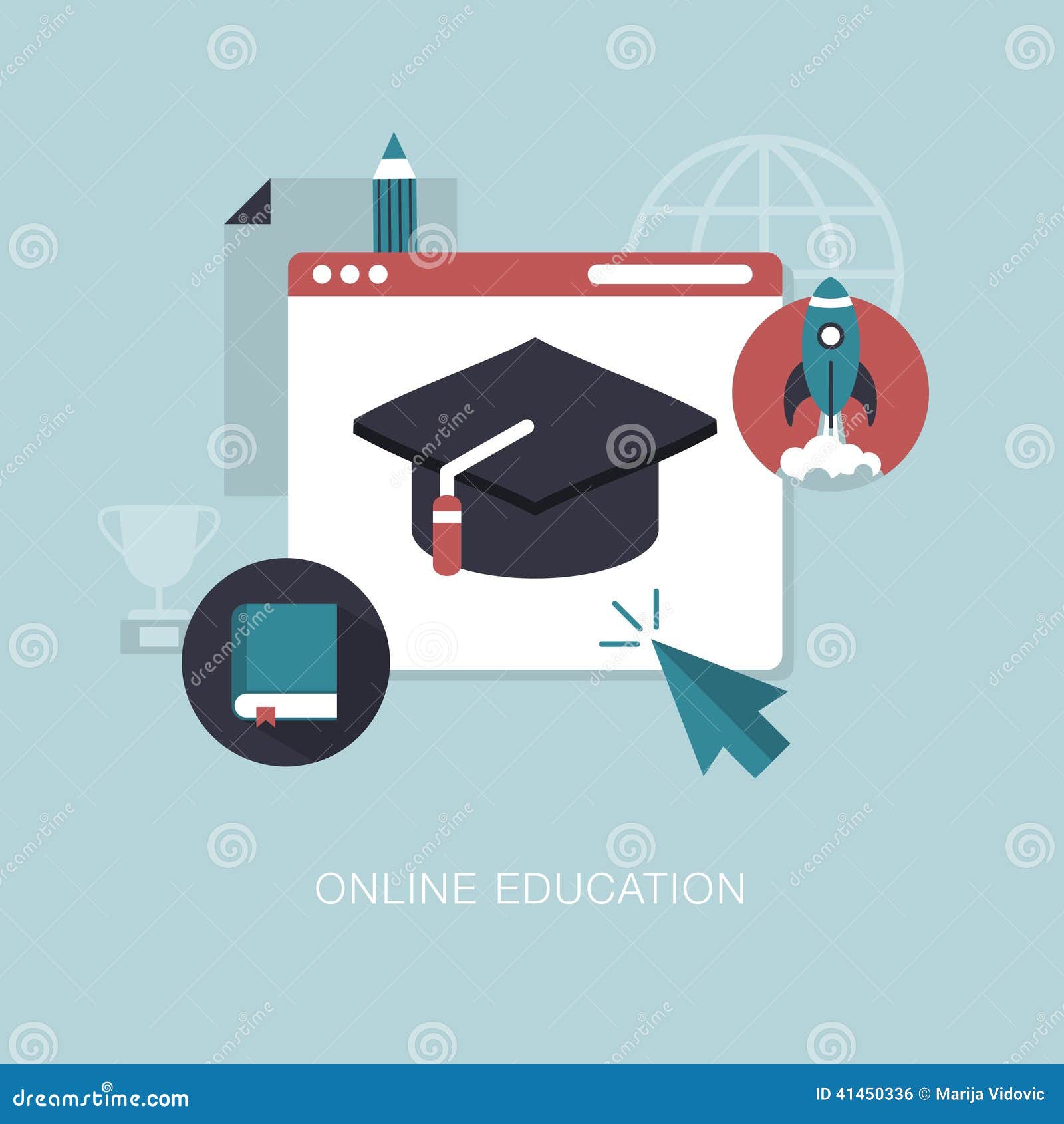 Vector Online Education Concept Illustration Stock Vector ...
