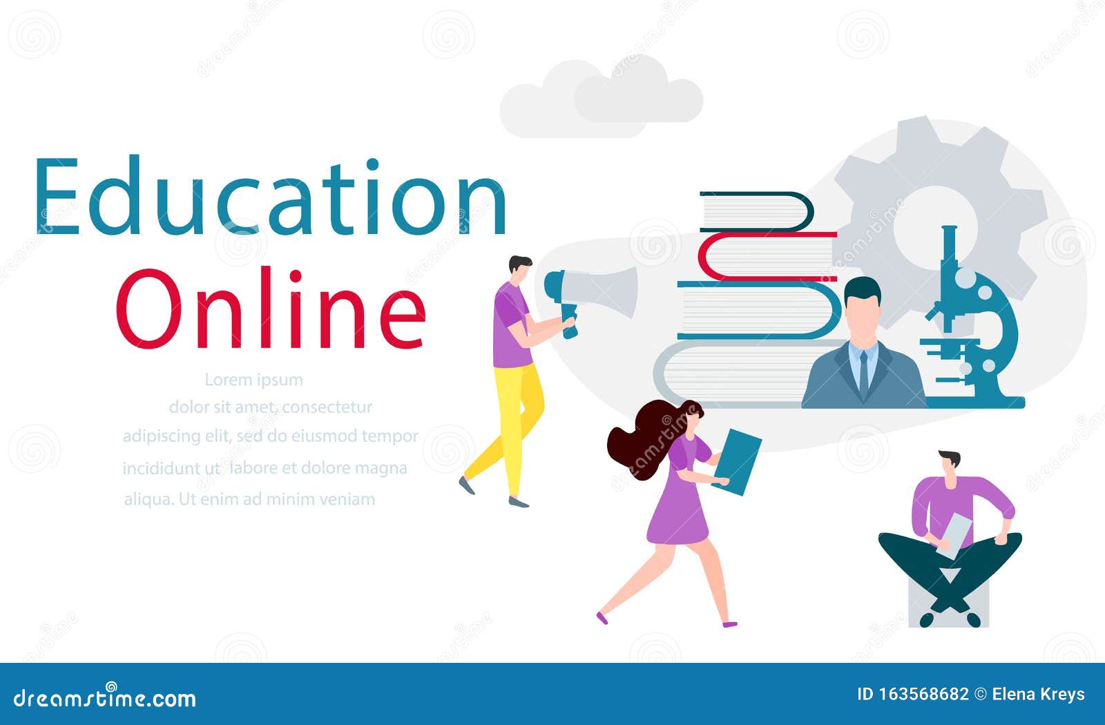 Vector Online Education, Distance Studying People Stock Vector ...