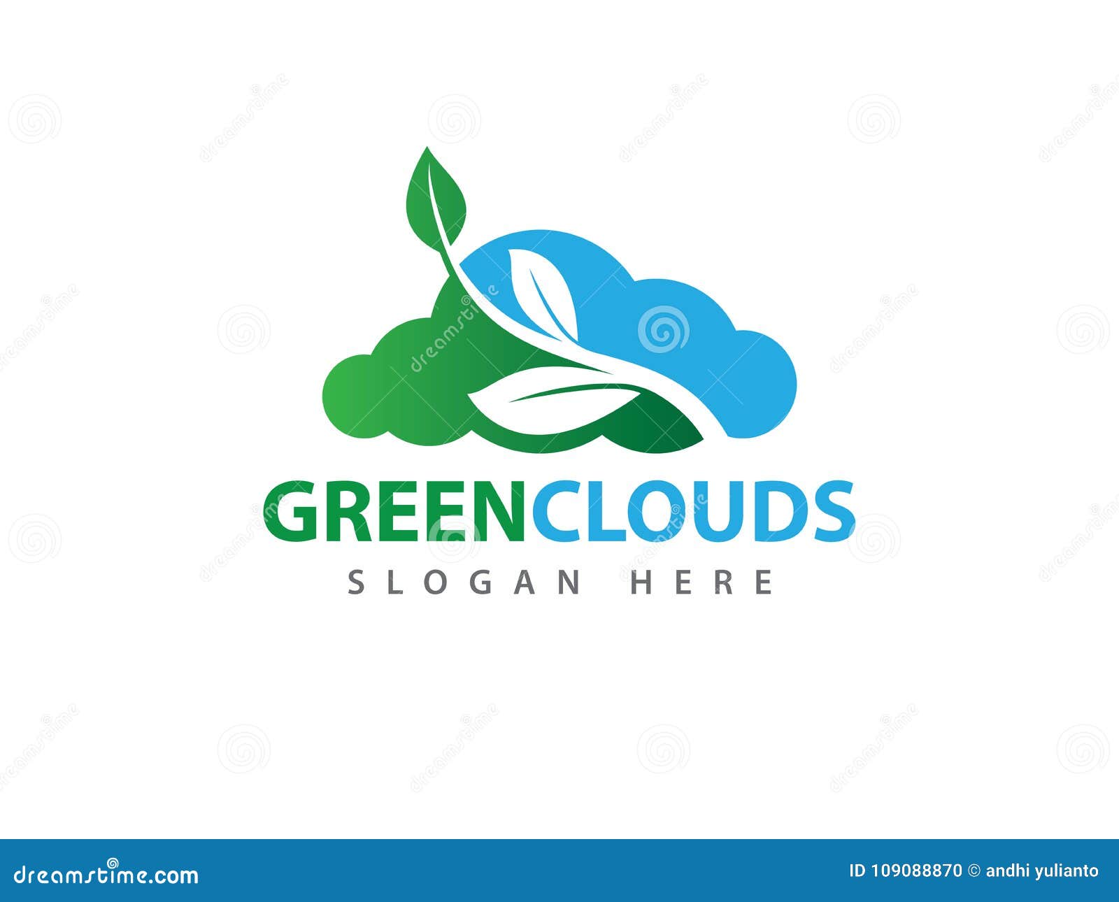 Vector Online Green Technology Cloud Storage Logo Design Stock Vector ...