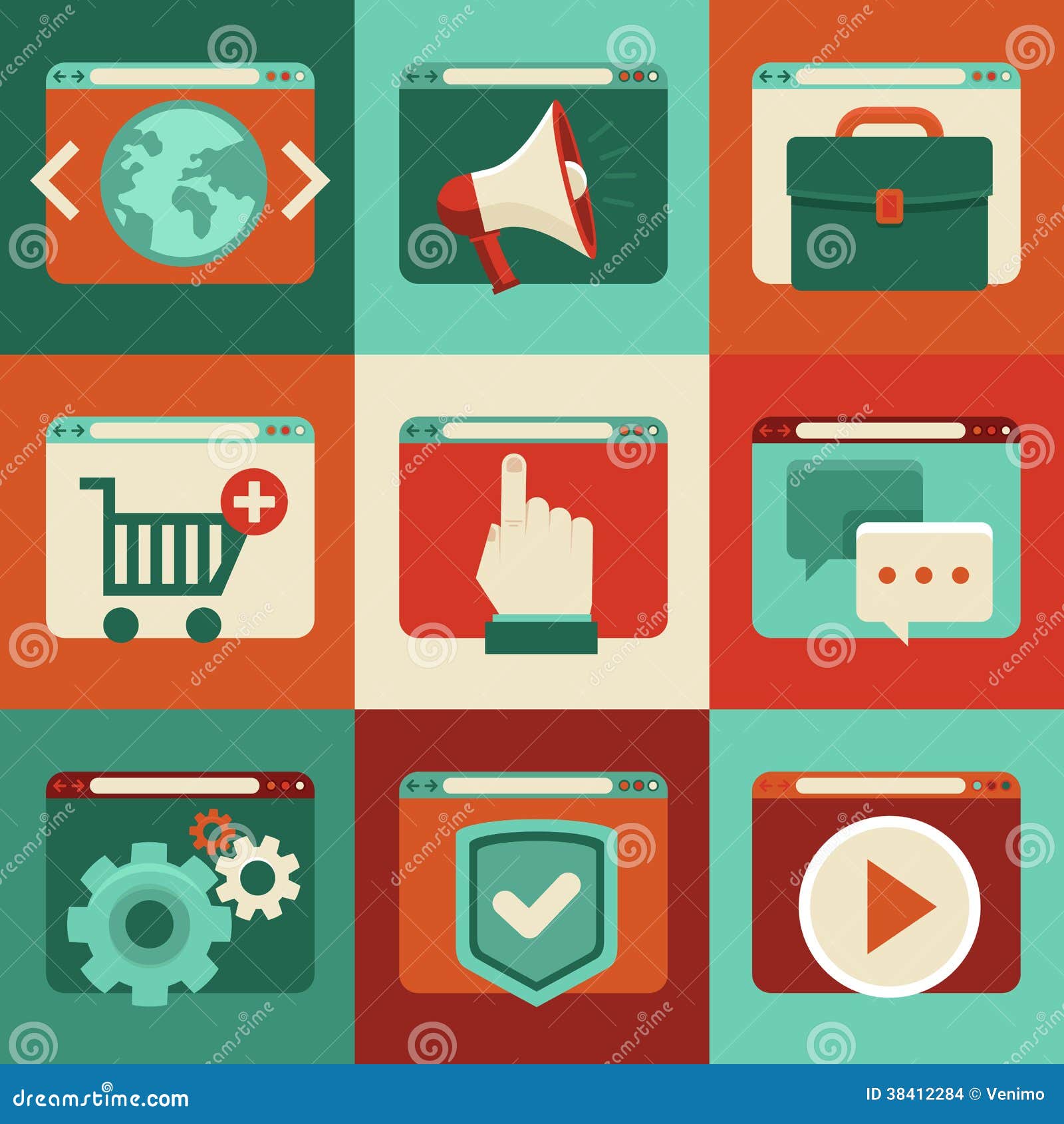 Vector Online Services - Concepts in Flat Style Stock Vector ...