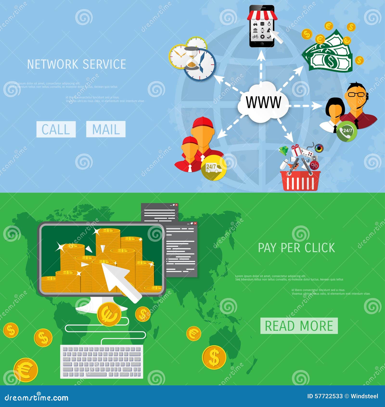 Vector Online Shopping Concept Stock Vector - Illustration of idea ...