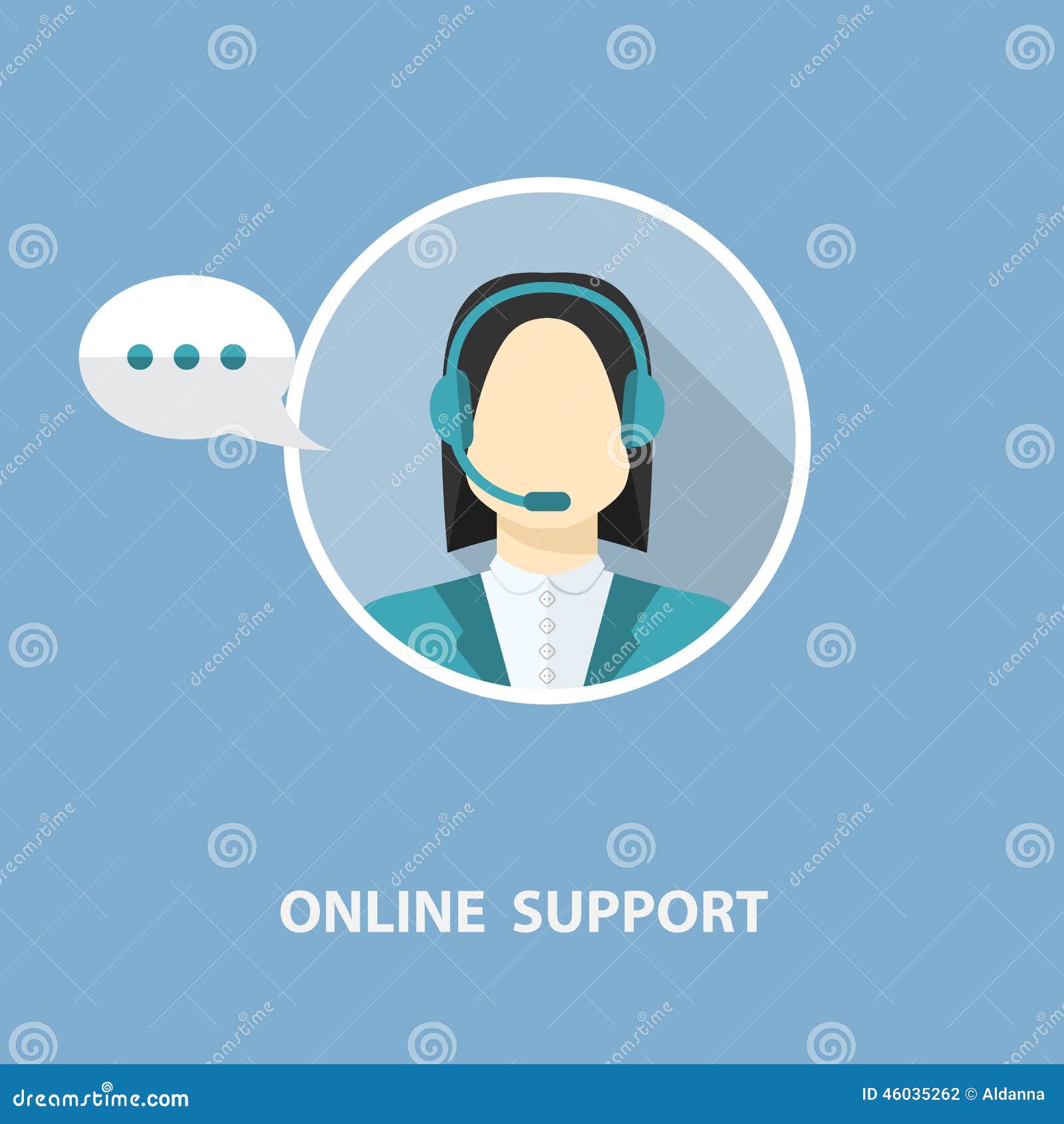 Vector Online Support Concept Stock Vector - Illustration of operator ...