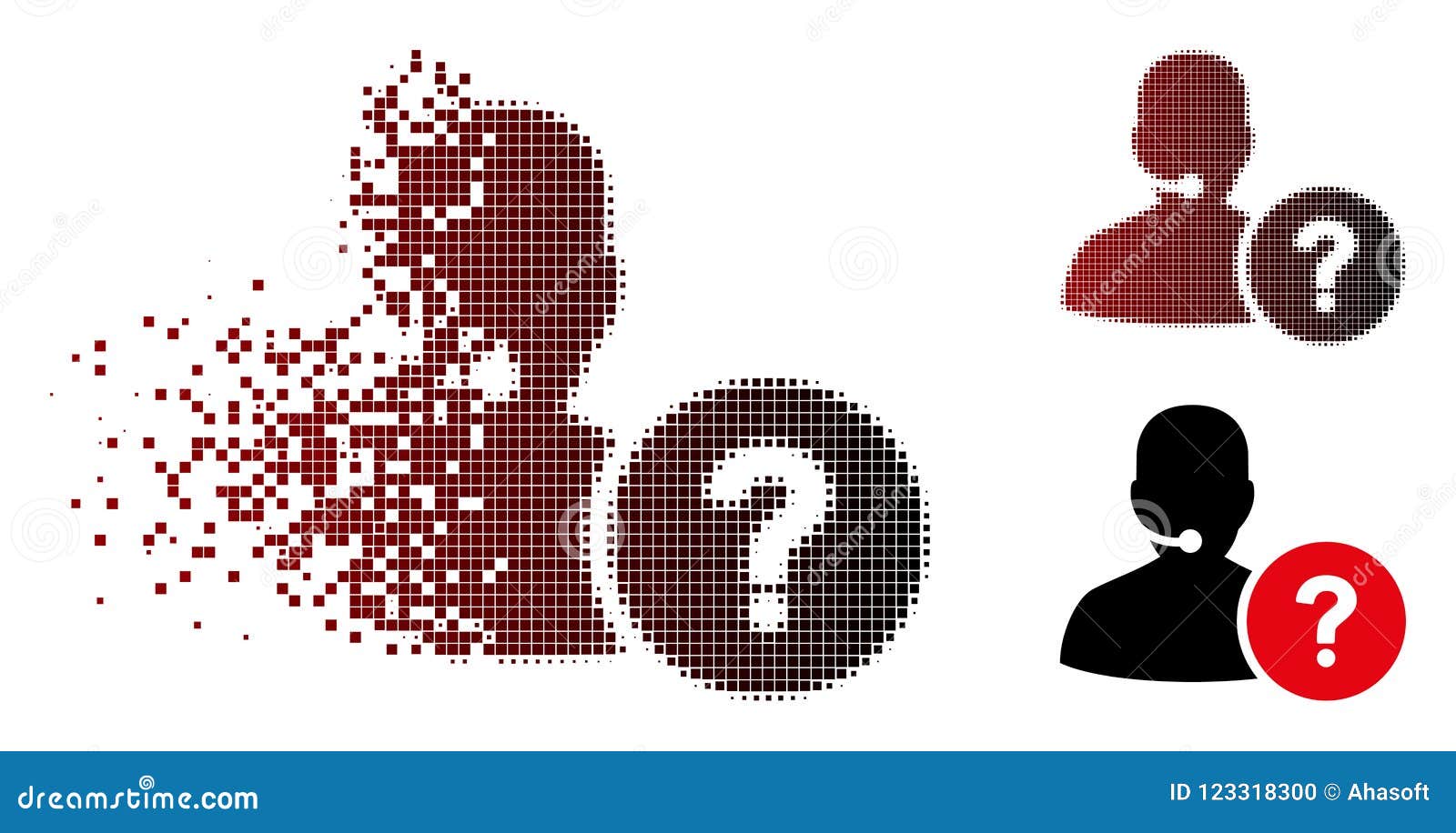 Dispersed Pixel Halftone Online Support Icon Stock Vector ...