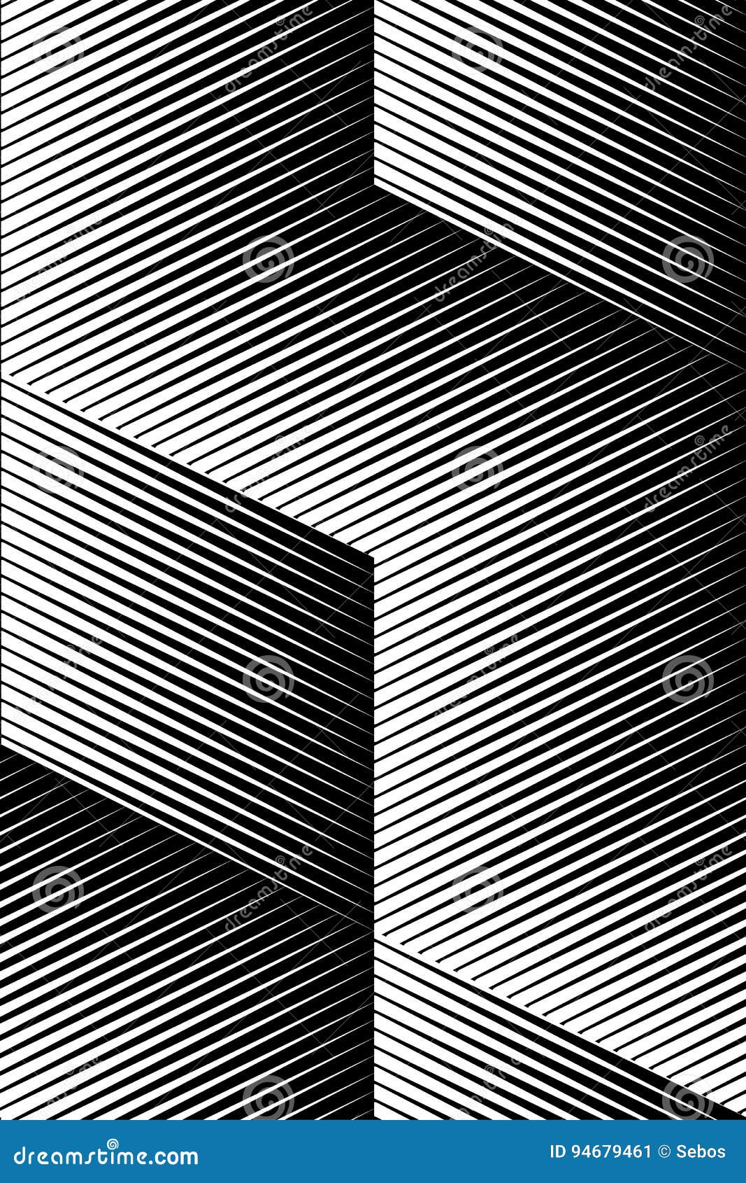 Vector Op Art Pattern. Optical Cube Illusion Abstract Background Stock ...