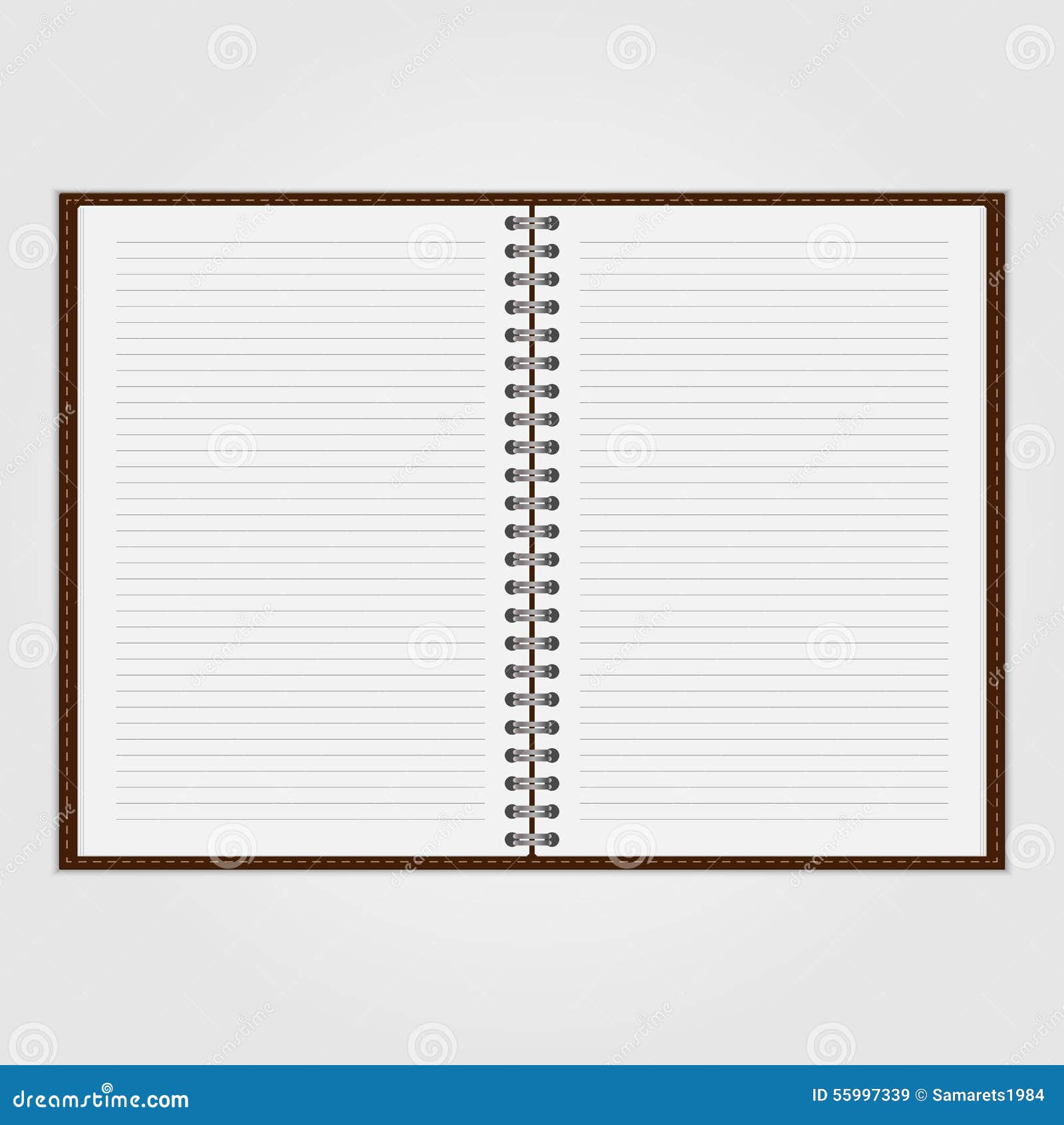 Vector Open Blank Notebook and Reminder Note. Stock Vector ...