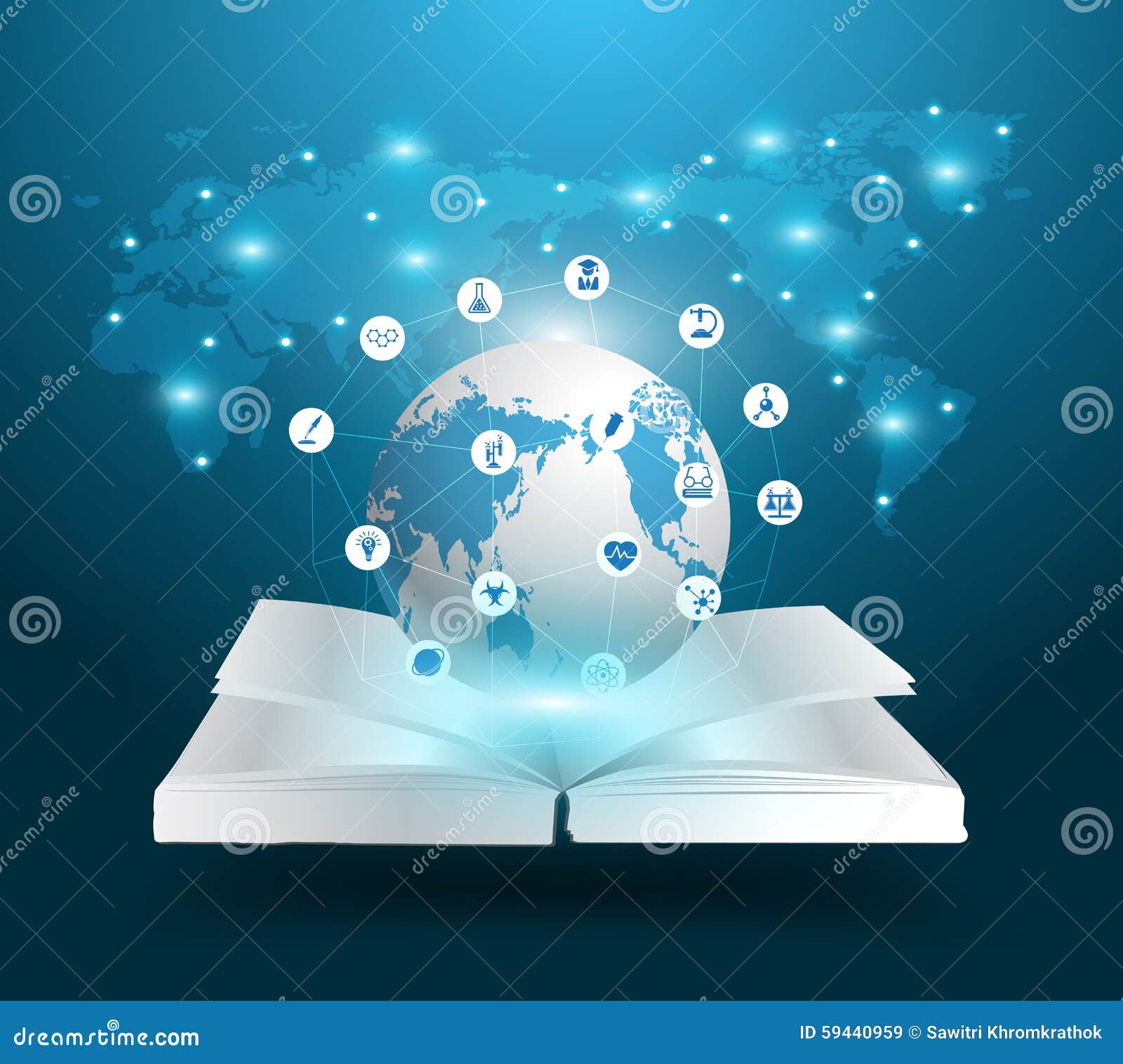Vector Open Book And Globe Knowledge Ideas Concept | CartoonDealer.com ...
