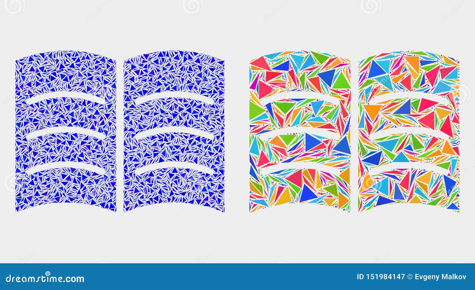 Vector Open Book Mosaic Icon of Triangles Stock Vector - Illustration ...