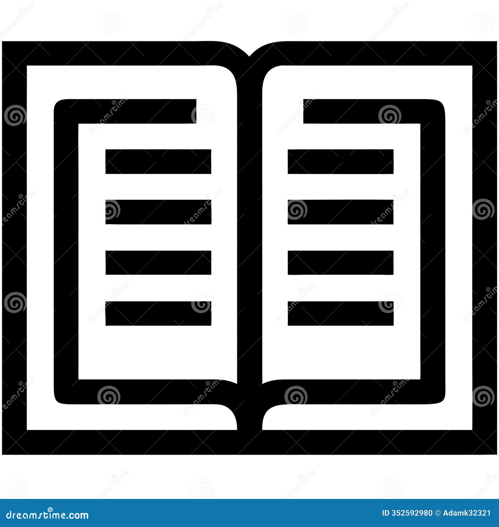 Vector of Open Book with Text Lines for Educational and Publishing Use ...