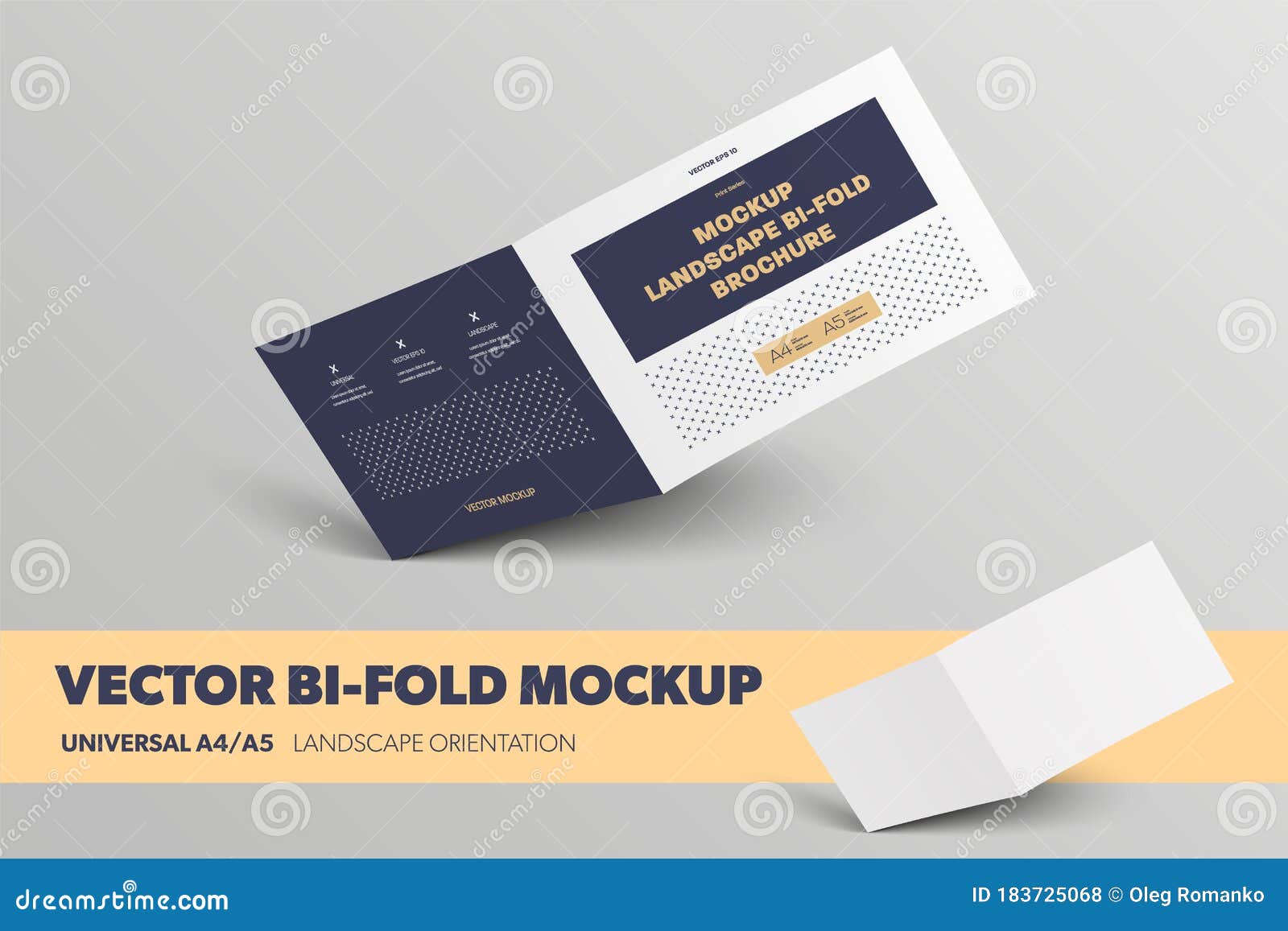 Vector Open Booklet Template, Business Brochure Cover with Abstract ...