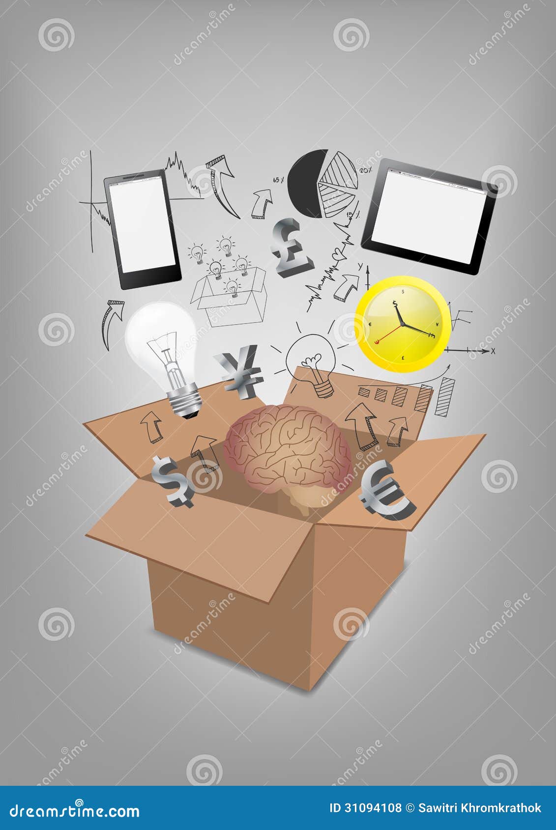 Vector Open Box Communication Technology Business Stock Vector ...