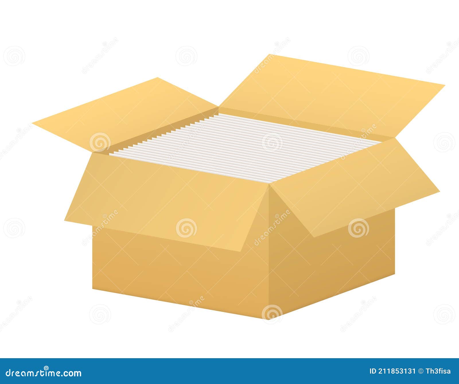 Vector Open Box Full of Documents and Papers Stock Vector ...