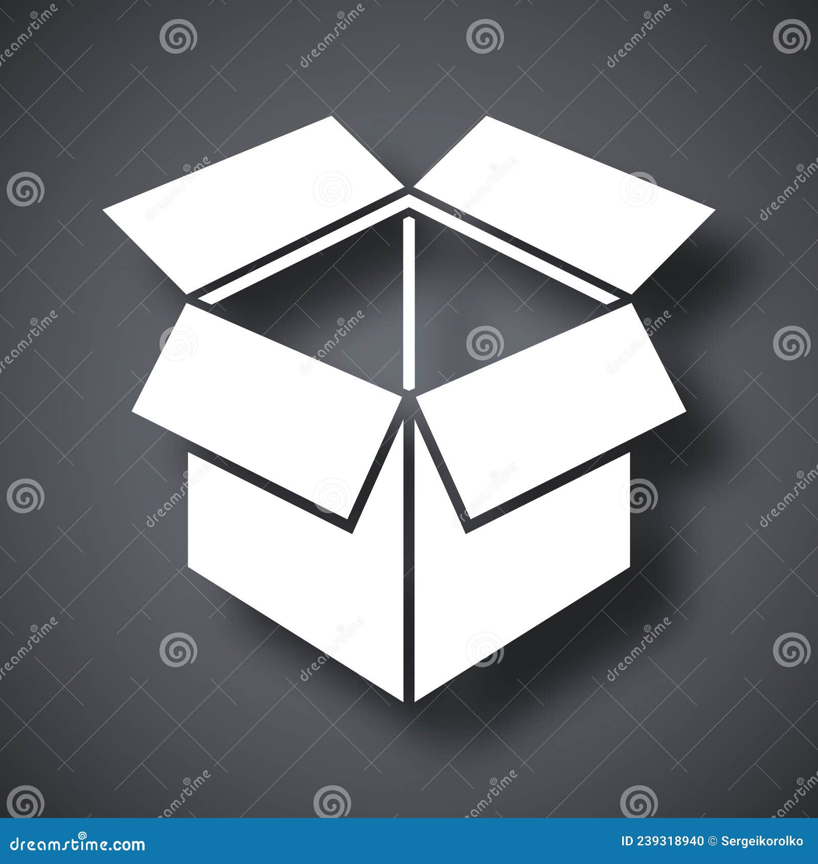 Vector open box icon stock vector. Illustration of cardboard - 239318940