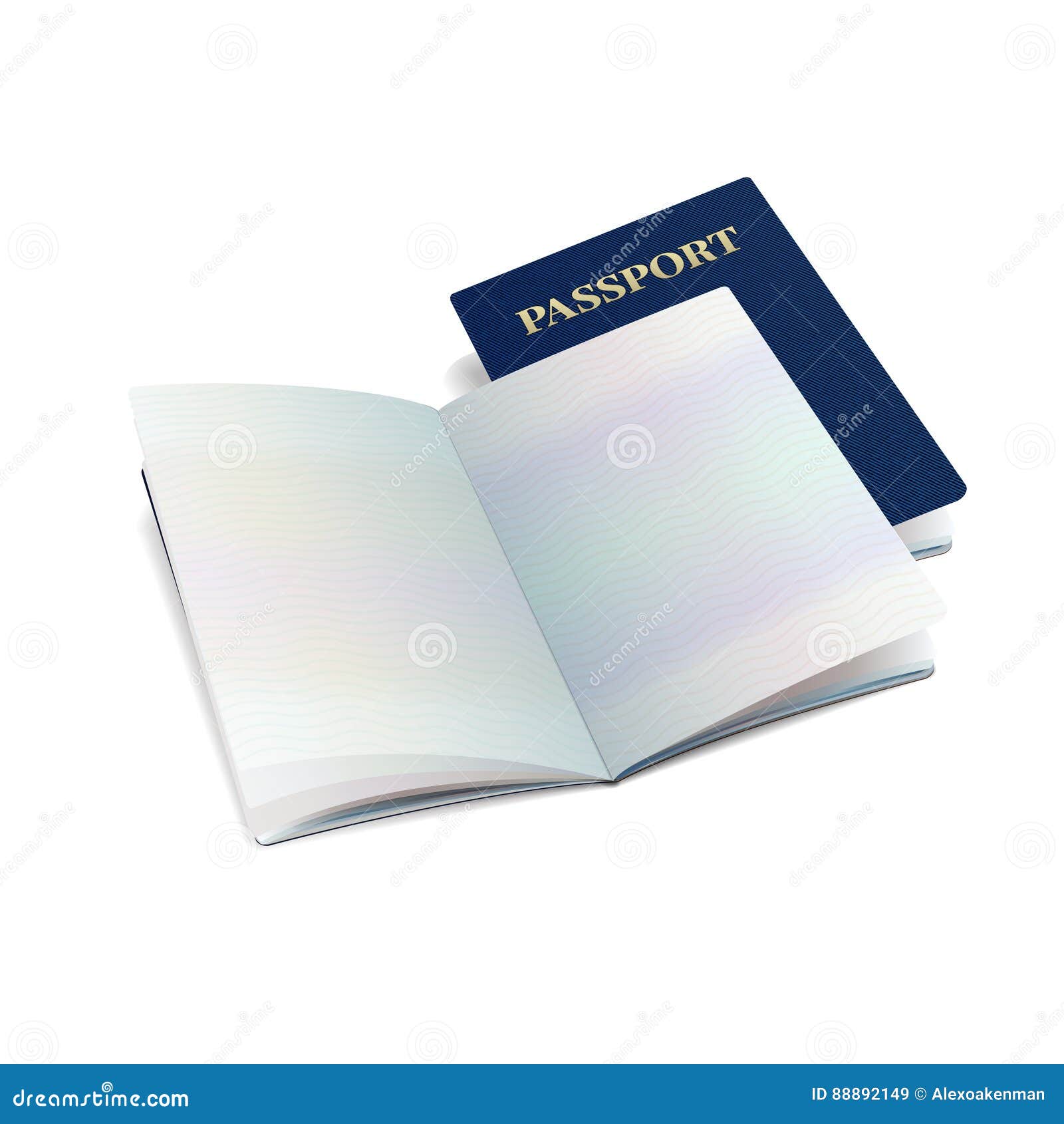 Vector Open International Passport Template with Clean Pages Stock ...